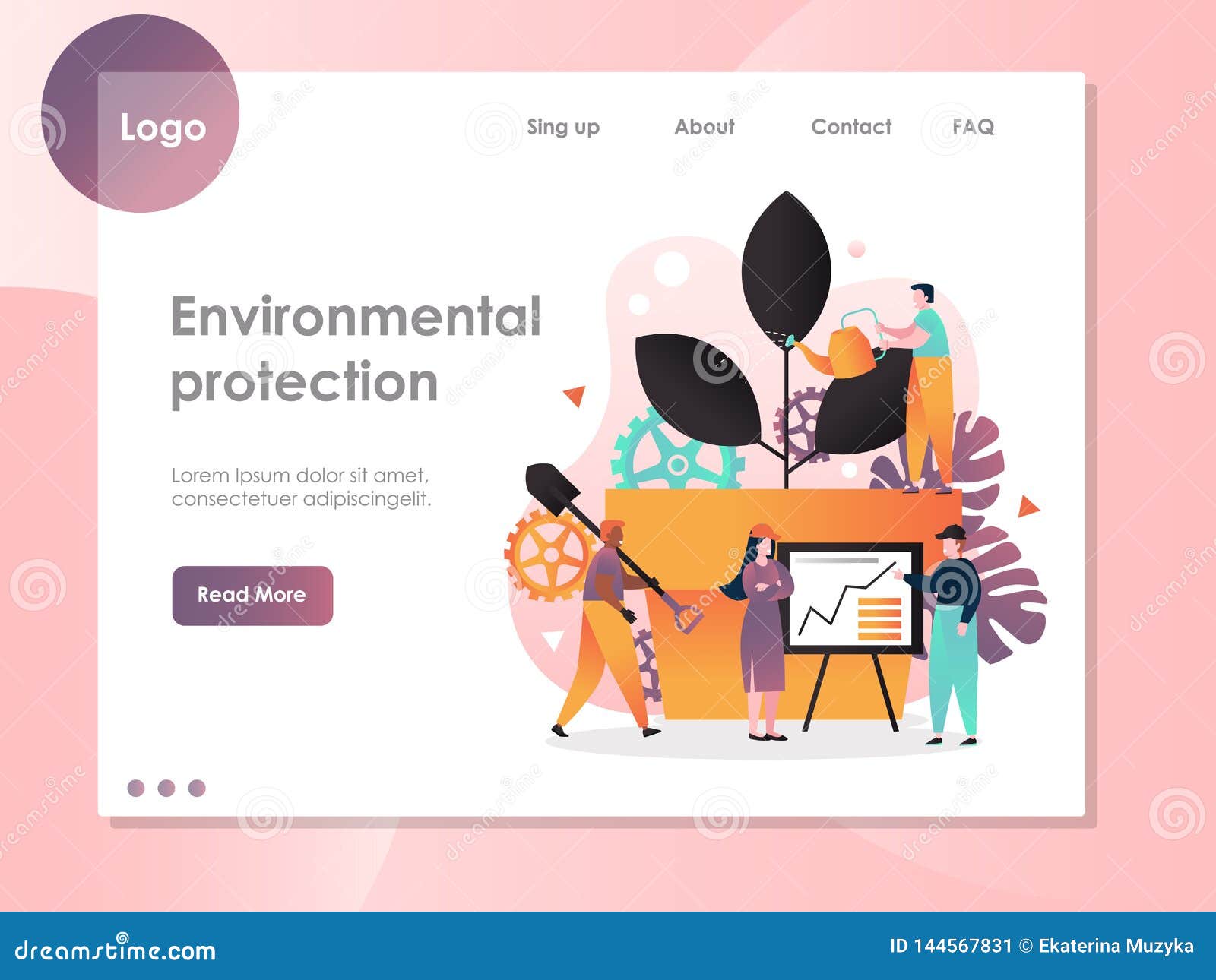 Environmental Protection Vector Website Landing Page Design Template ...