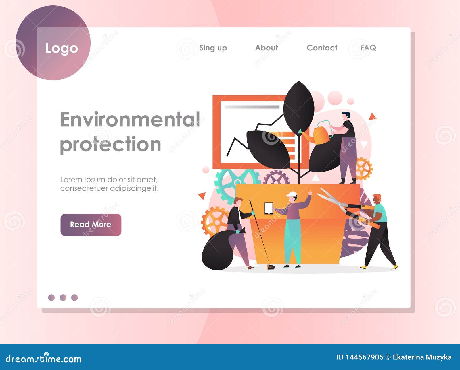 Environmental Protection Vector Website Landing Page Design Template ...