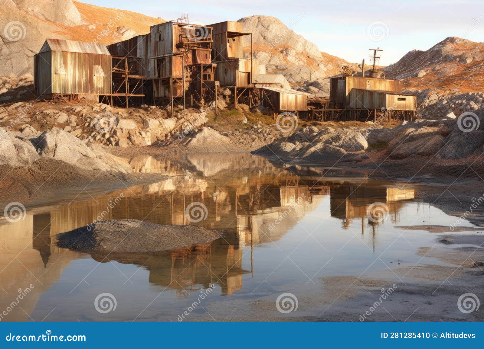 Environmental Reclaiming Efforts at a Remote Mining Area Stock Photo ...