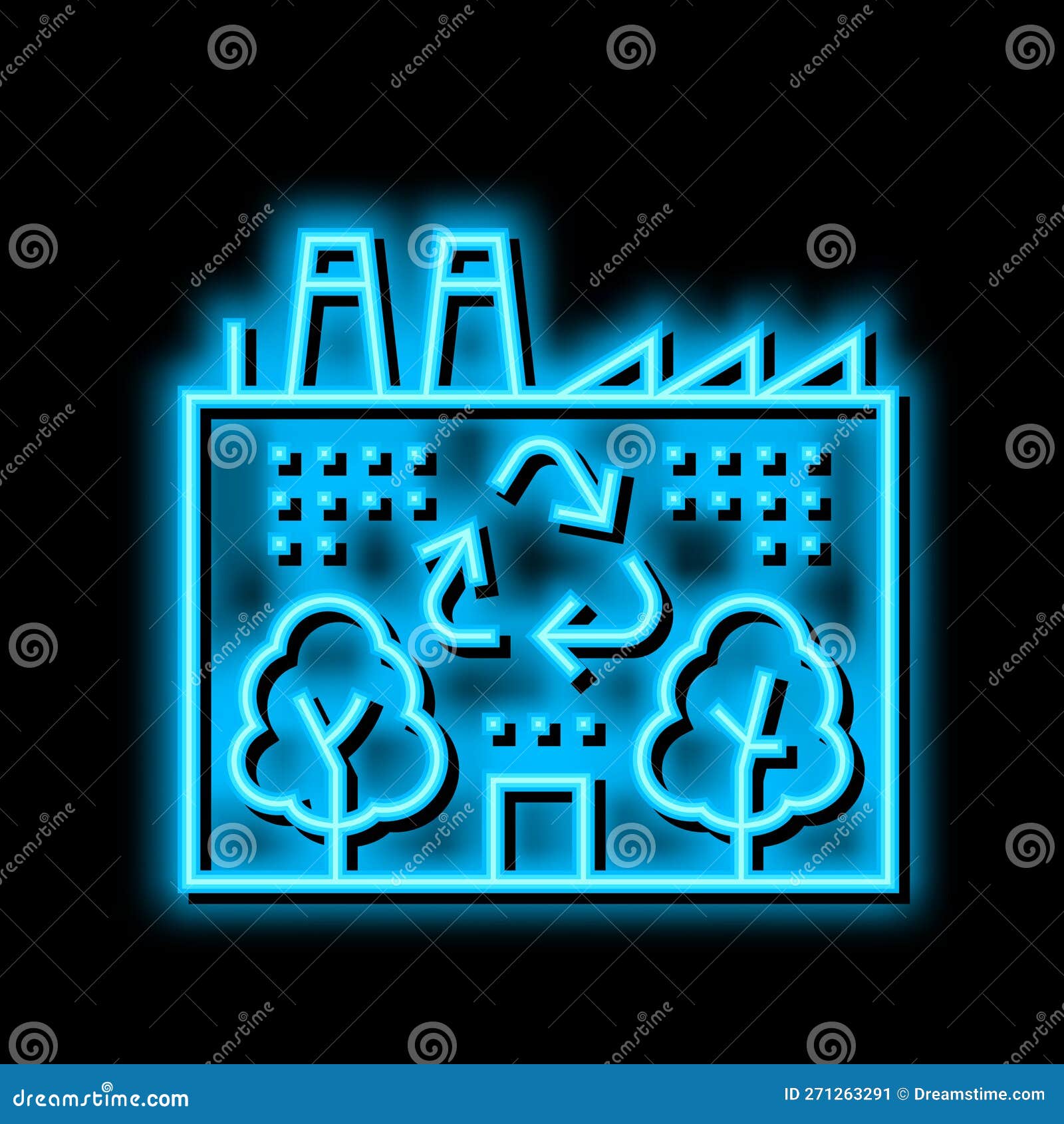 Environmental Recycling Neon Glow Icon Illustration Stock Vector ...