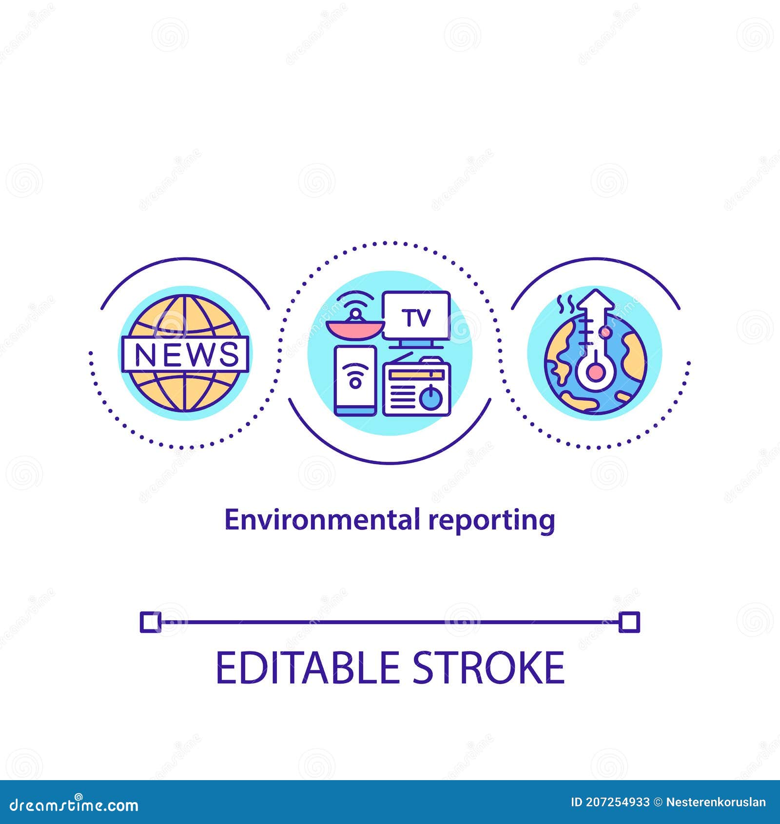 Environmental Reporting Concept Icon Stock Illustration - Illustration ...