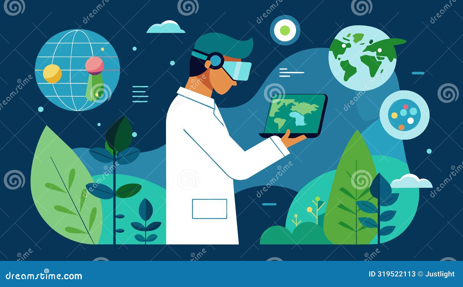 An Environmental Scientist Using Augmented Reality To Monitor and Track ...