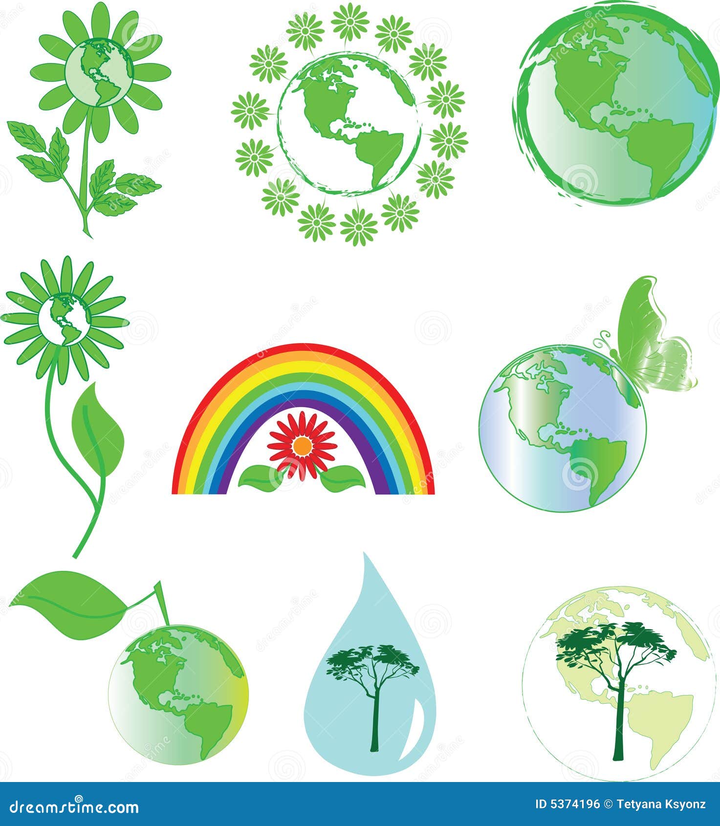 Environmental symbols stock vector. Illustration of globe - 5374196