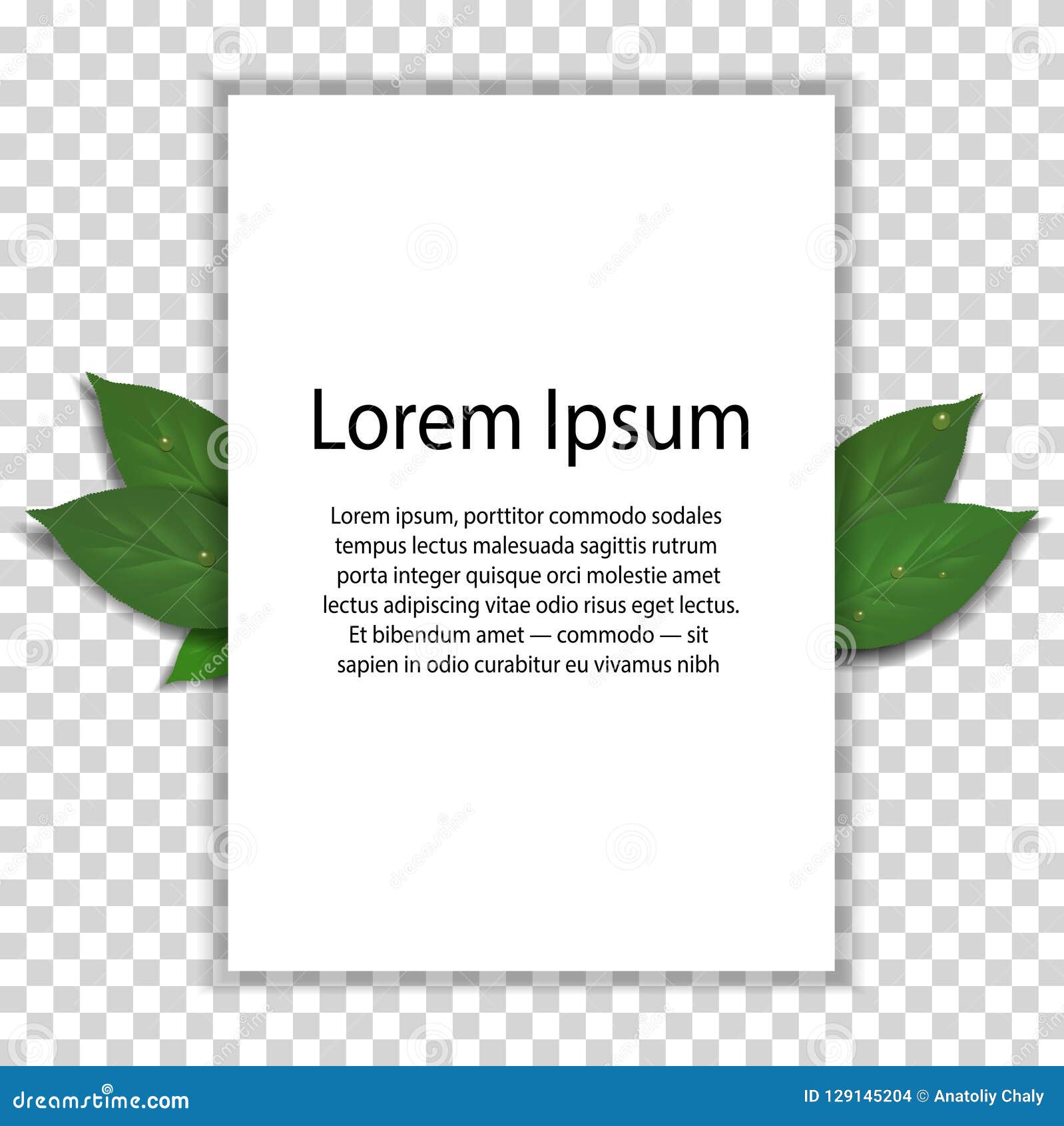 Environmental Template with Blank Space and Green Leaves Stock Vector ...