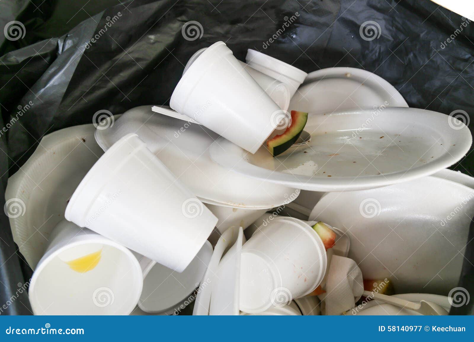 Environmental Unfriendly Disposed Styrofoam Plates and Cups in G Stock ...