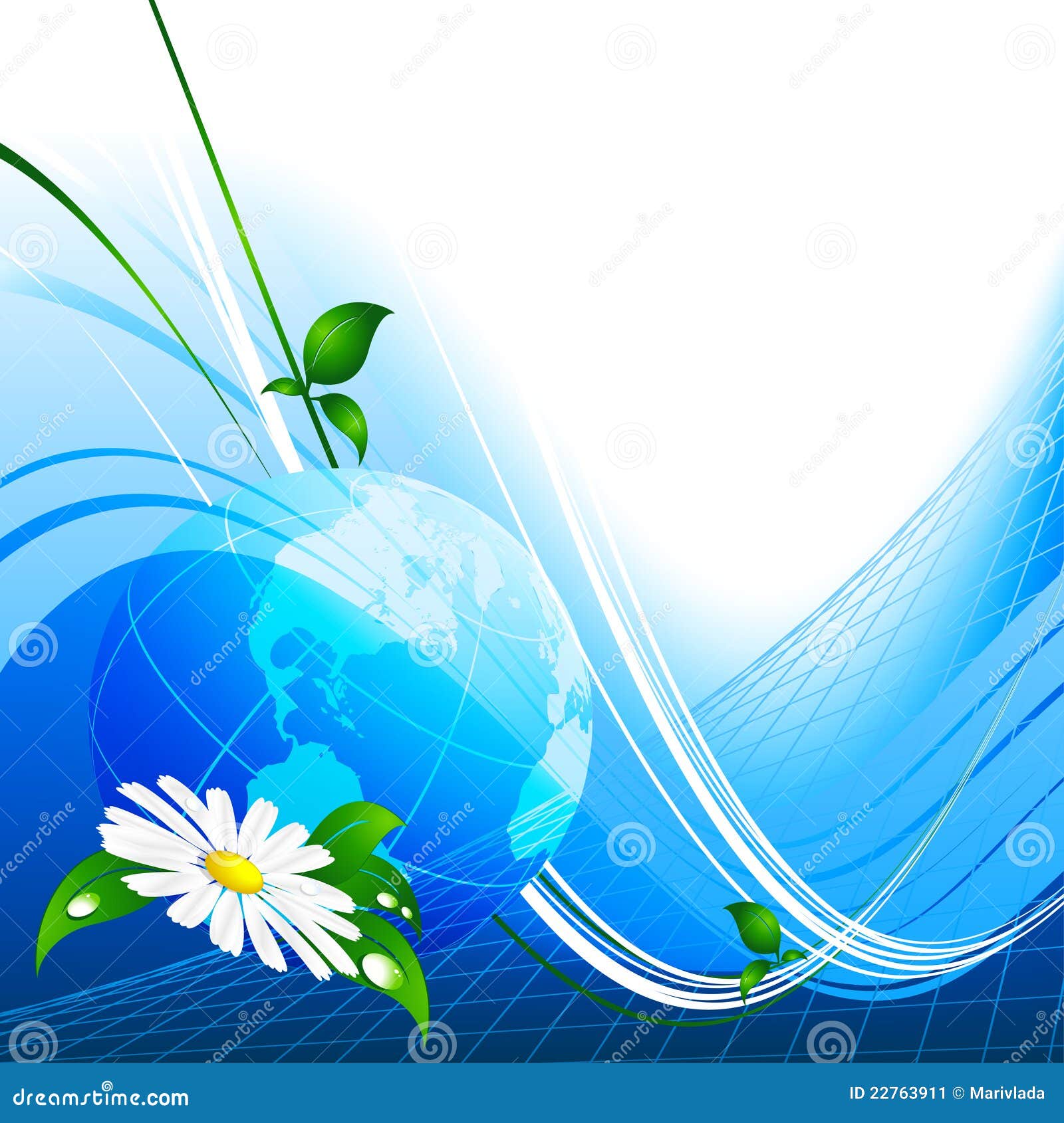 Environmental Vector with Globe Stock Vector - Illustration of branch ...