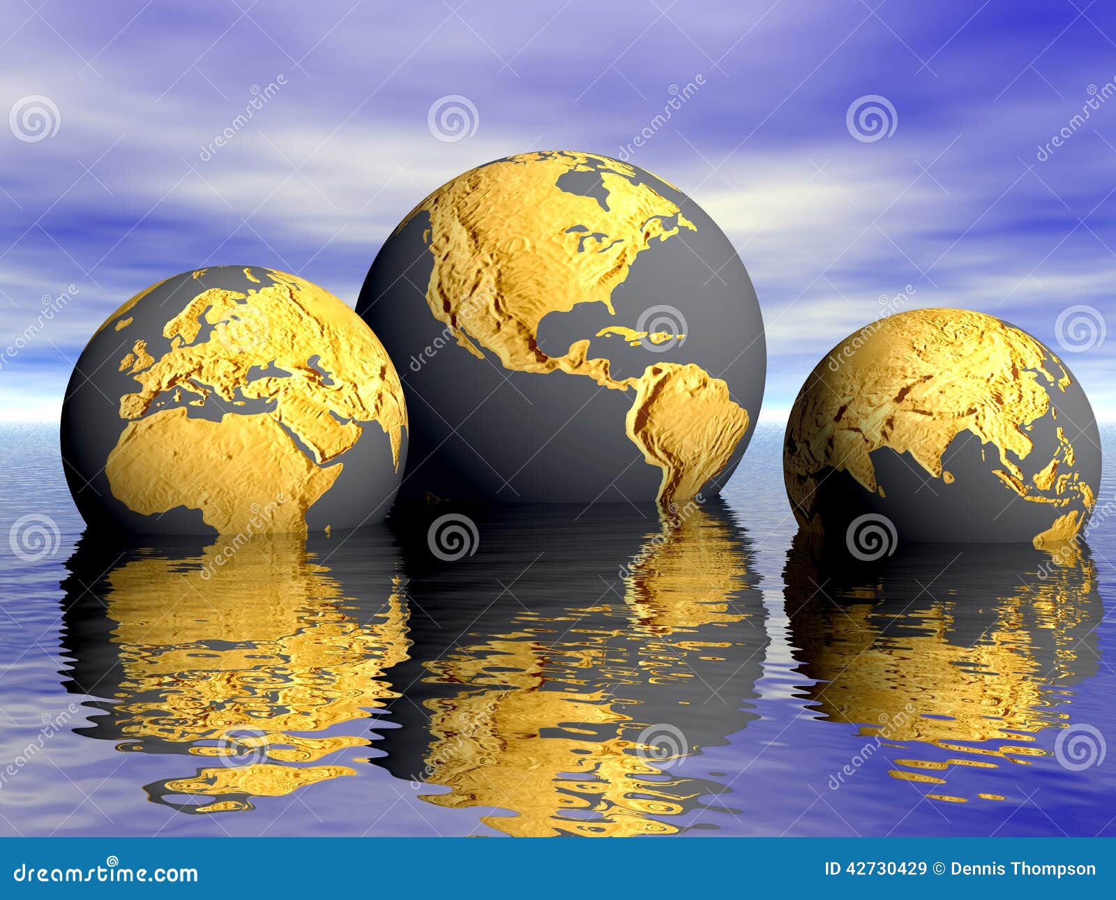 Environmental World Globe Set-Setting in Water Background-Save the ...