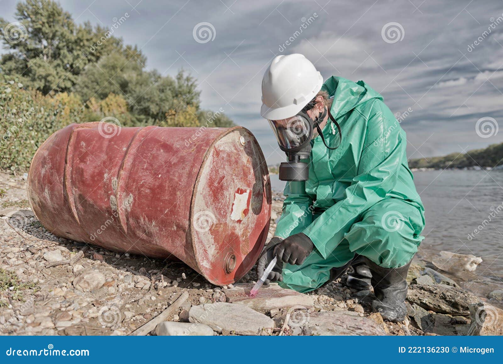 Pollution inspector stock photo. Image of damage, green - 222136230