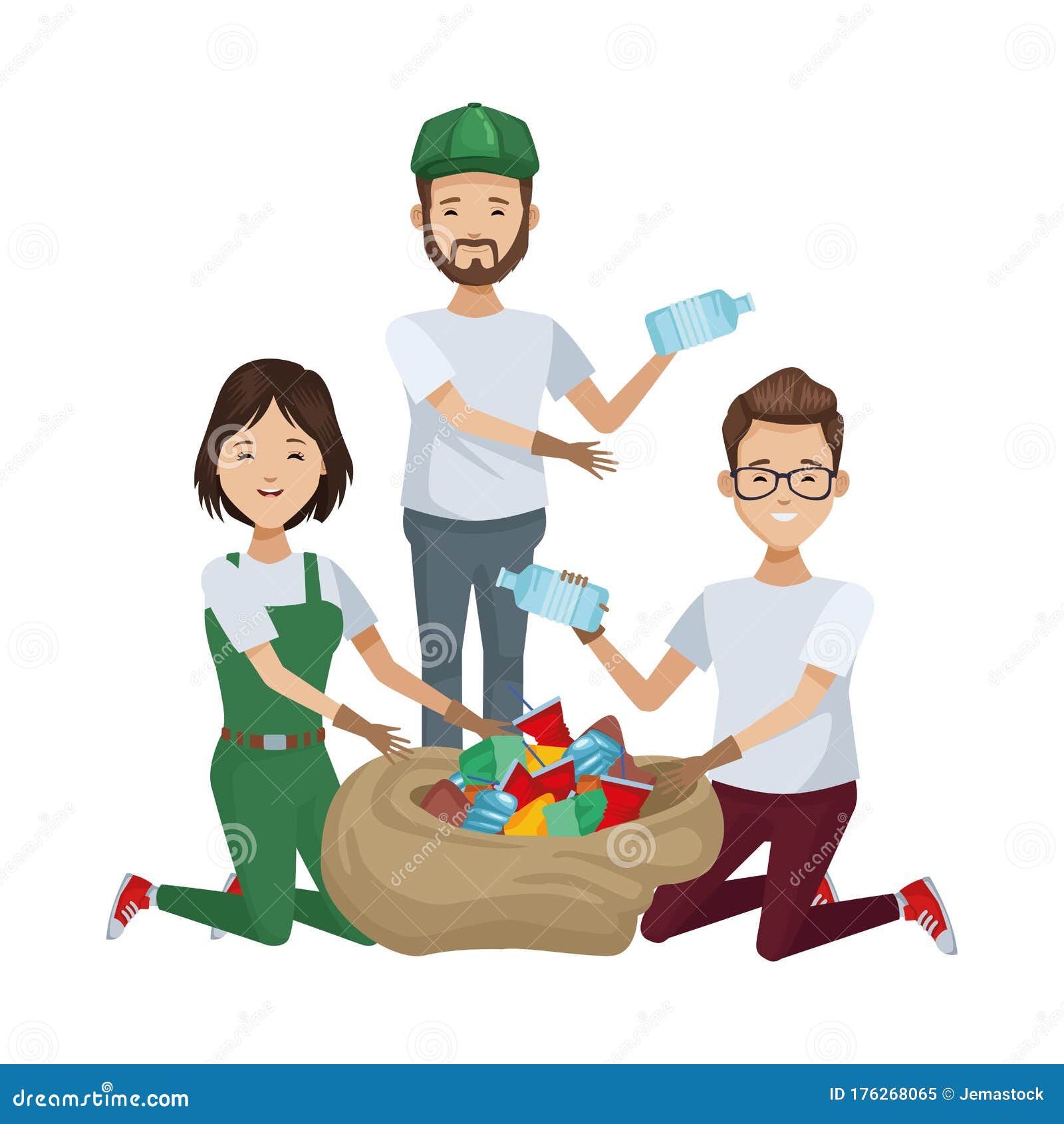 Environmentalists People Recycling Avatars Characters Stock Vector ...