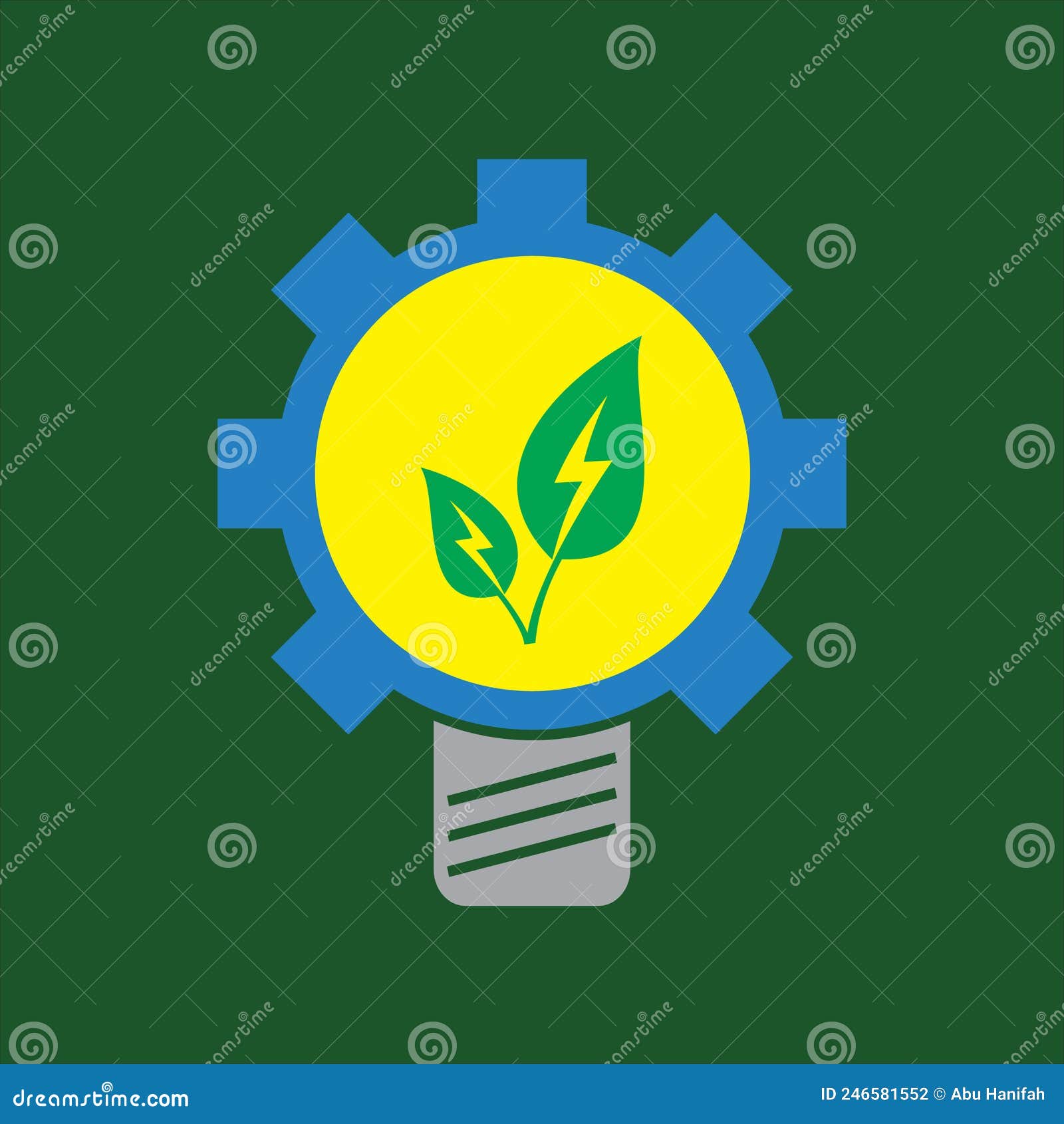 Environmentally Friendly Electric Power Machine Logo Image Stock Vector ...