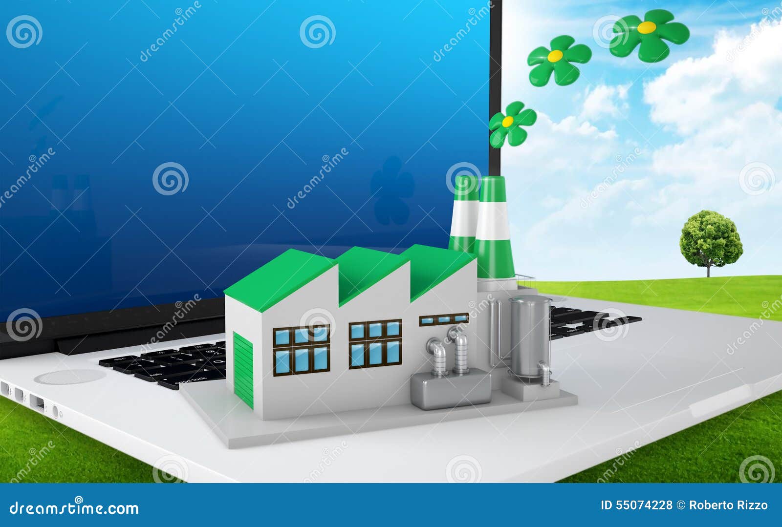 Environmentally Friendly Factory Concept. Stock Illustration ...