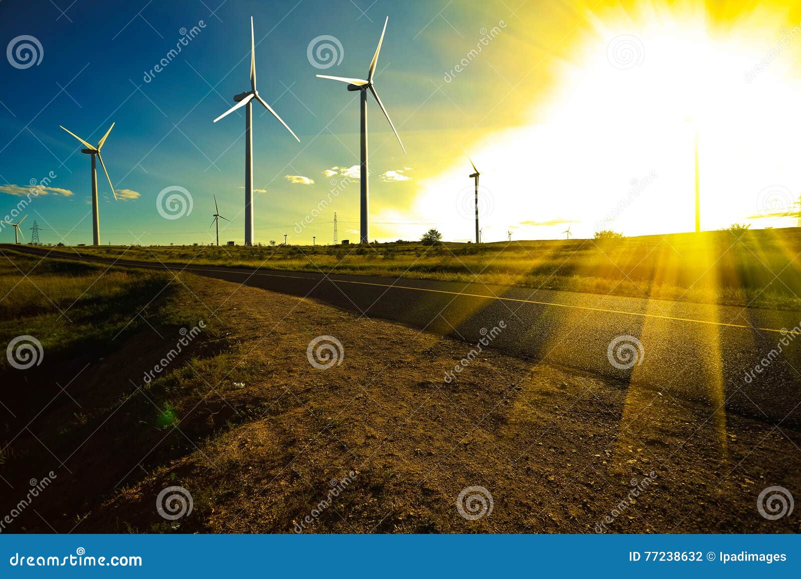 Environmentally Friendly Power Generation Wind Power Turbines Stock ...