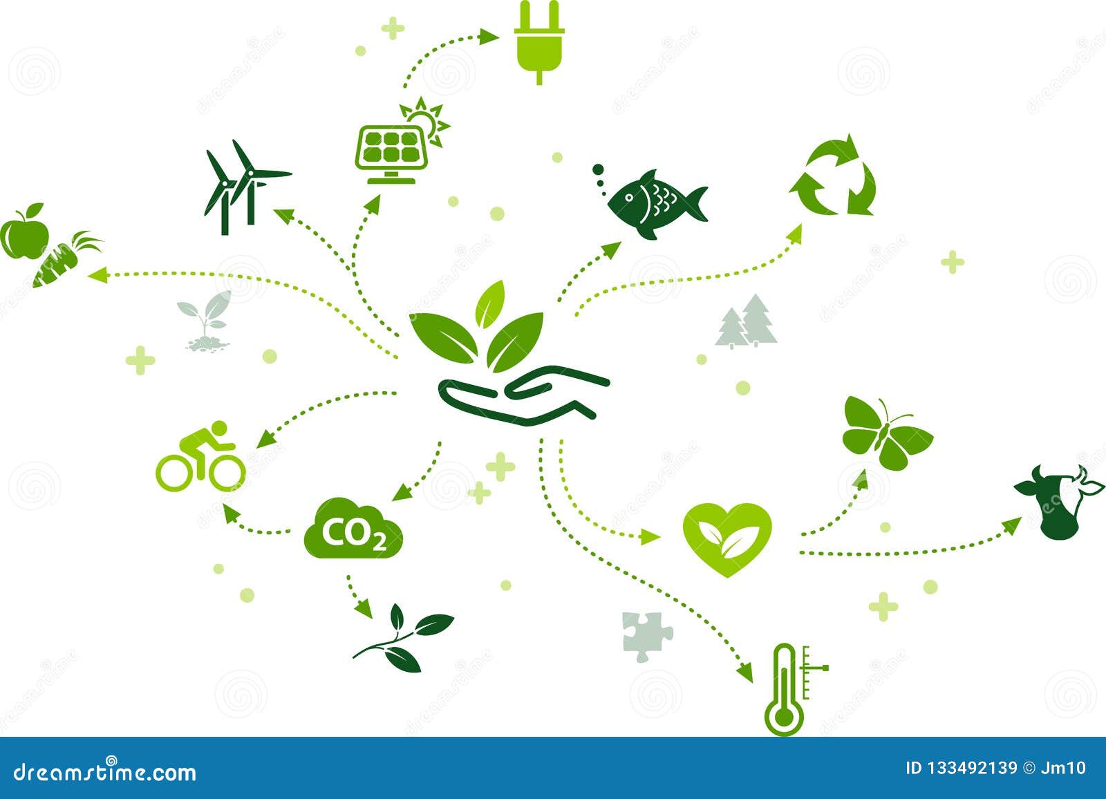 Environmentally Friendly Technology / Environmental Challenges Vector ...