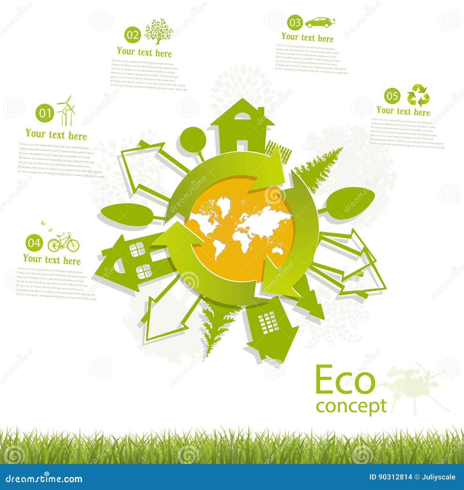 Environmentally Friendly World. Stock Vector - Illustration of globe ...