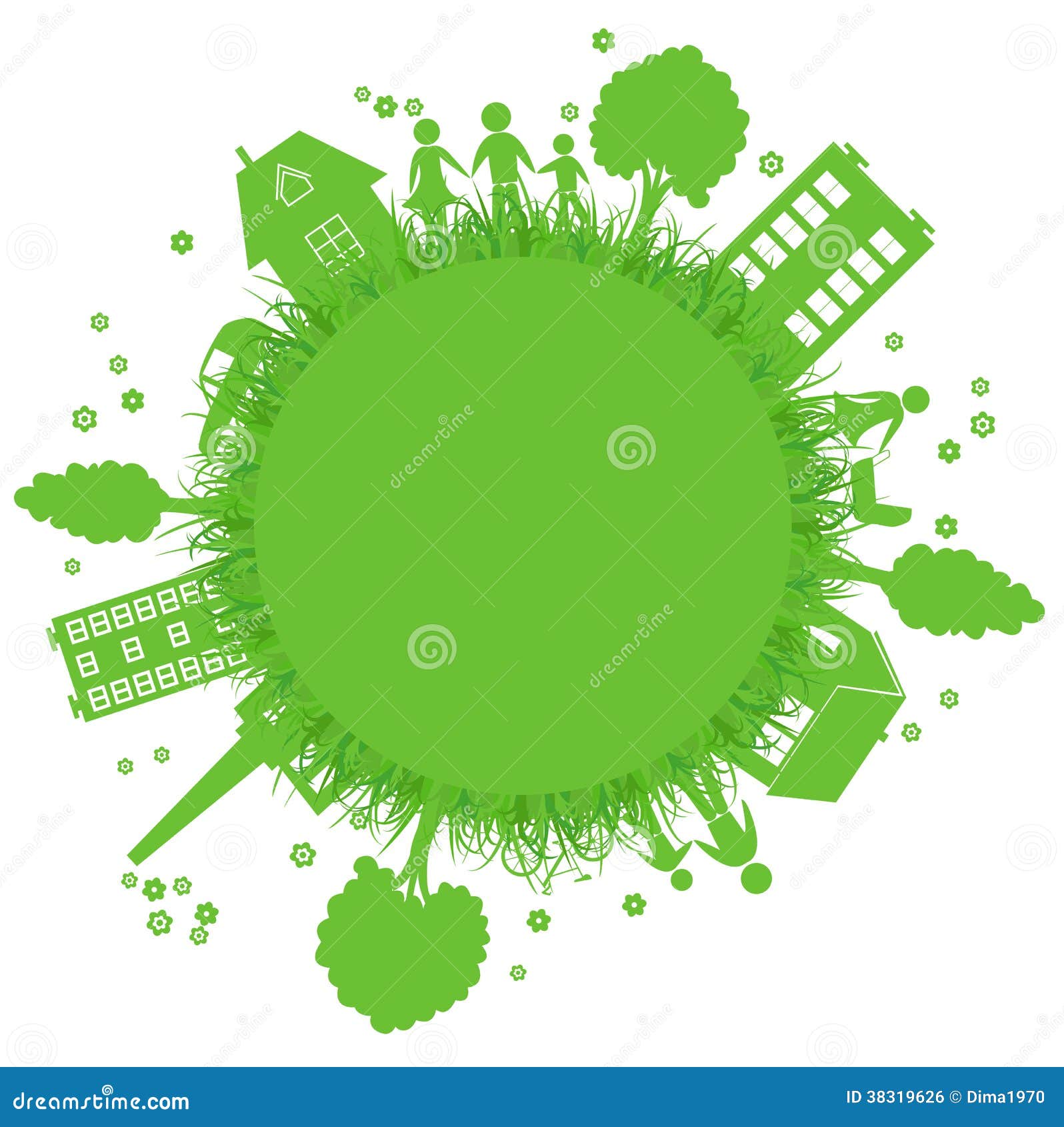 Environmentally Symbols of Urban Lifestyles Stock Vector - Illustration ...