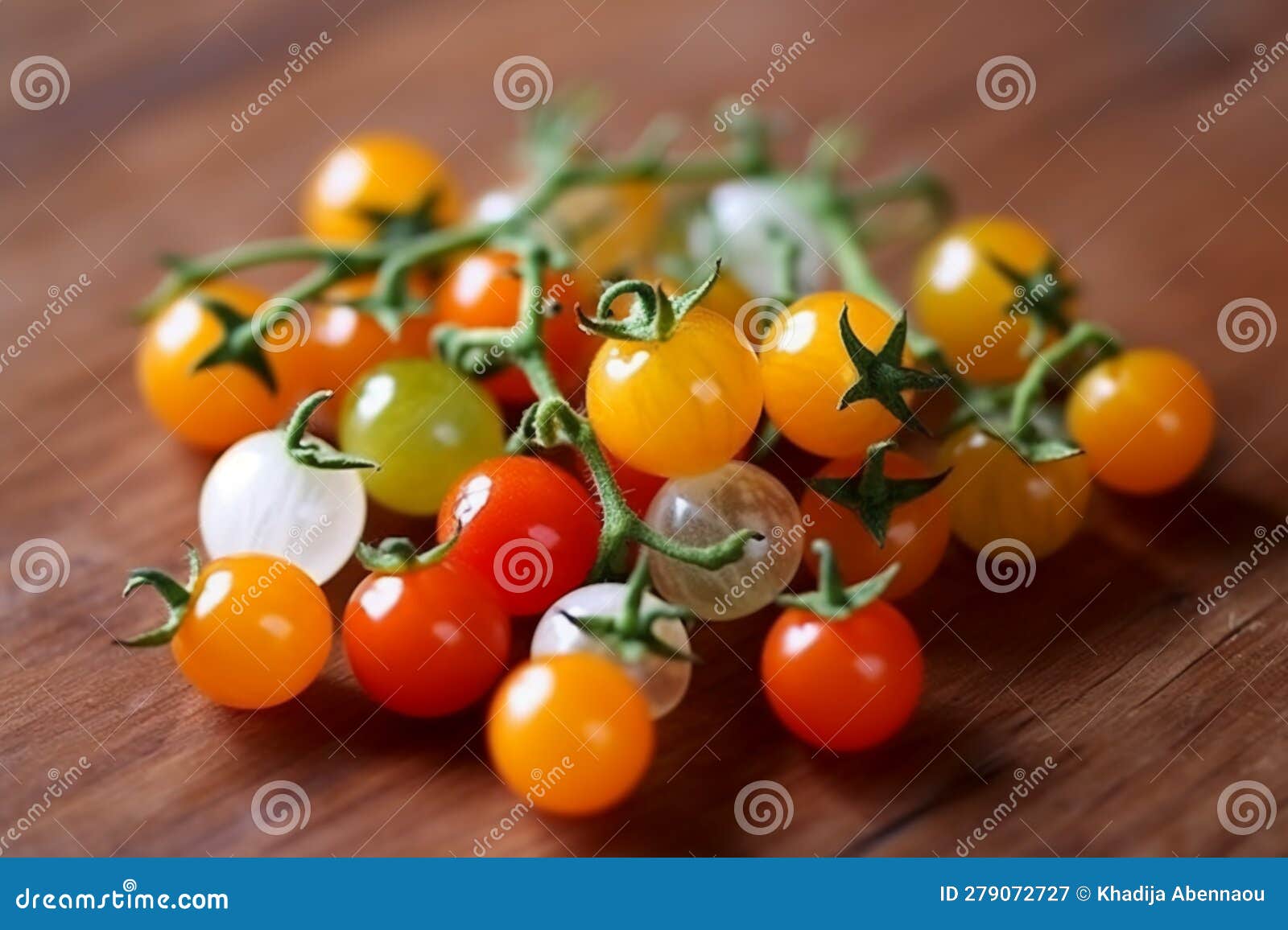 A Bunch of Petite Cherry Tomatoes Gathered Together in a Cluster Stock ...