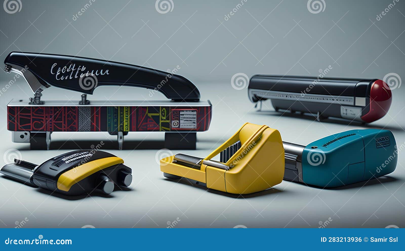 Envision a Collection of Various Types of Staplers Stock Illustration ...