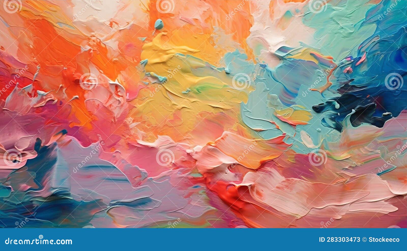 Envy in Colorful Absurdism: an Abstract Impressionism Piece Stock ...