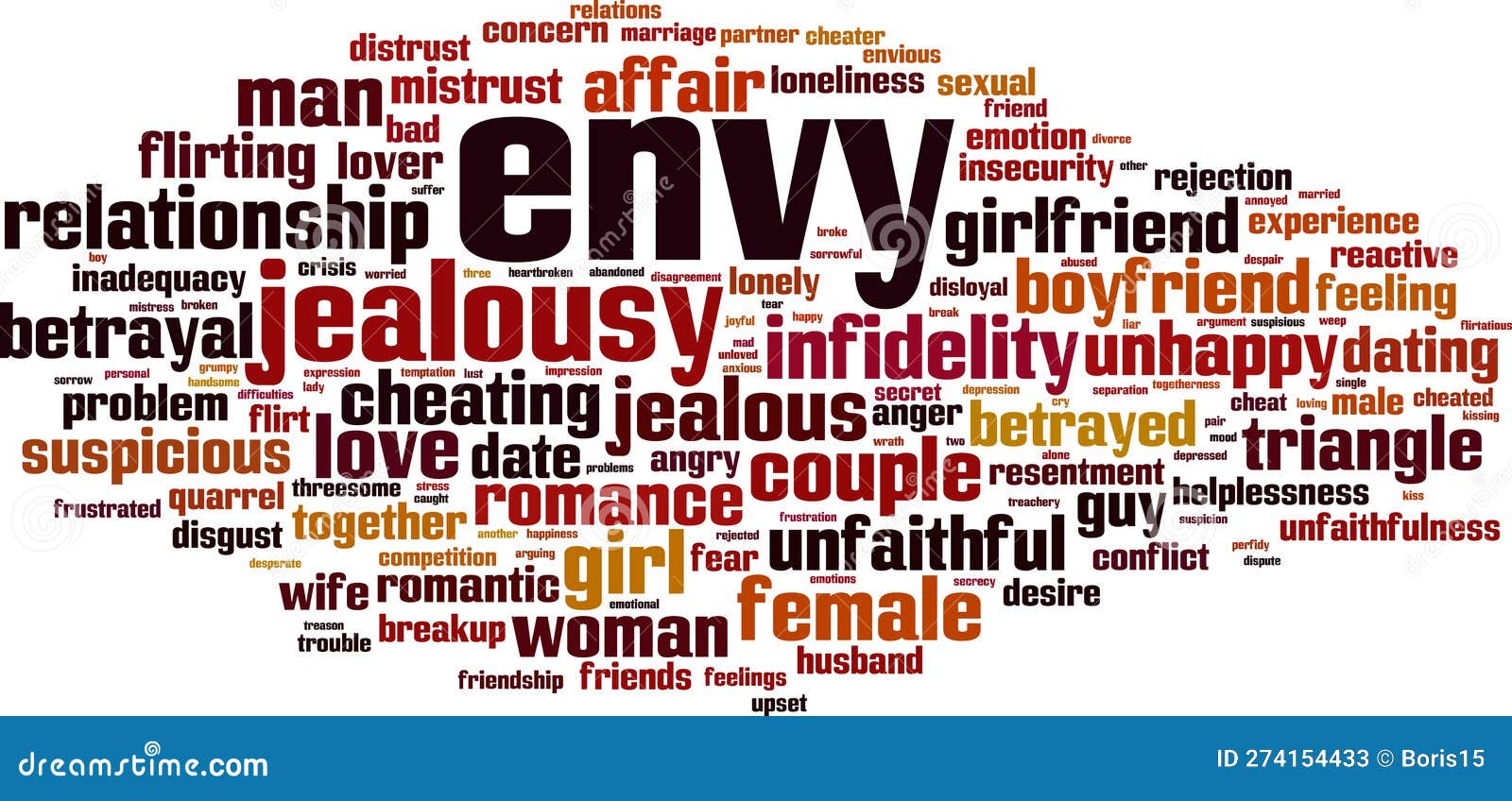 Envy word cloud stock vector. Illustration of insecurity - 274154433