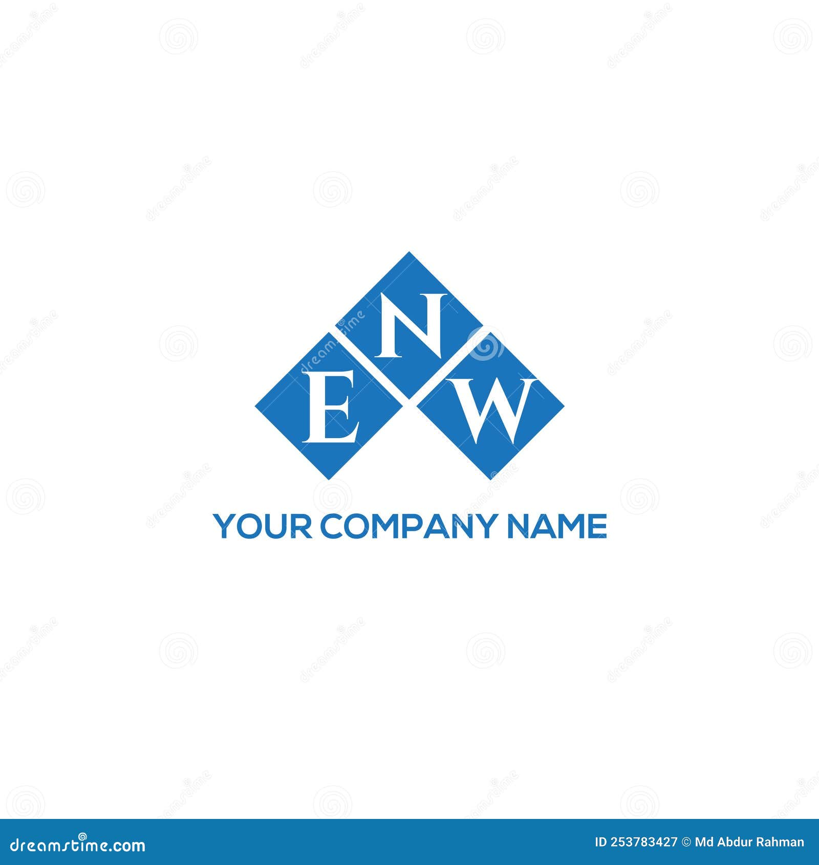 ENW Letter Logo Design on WHITE Background. ENW Creative Initials ...