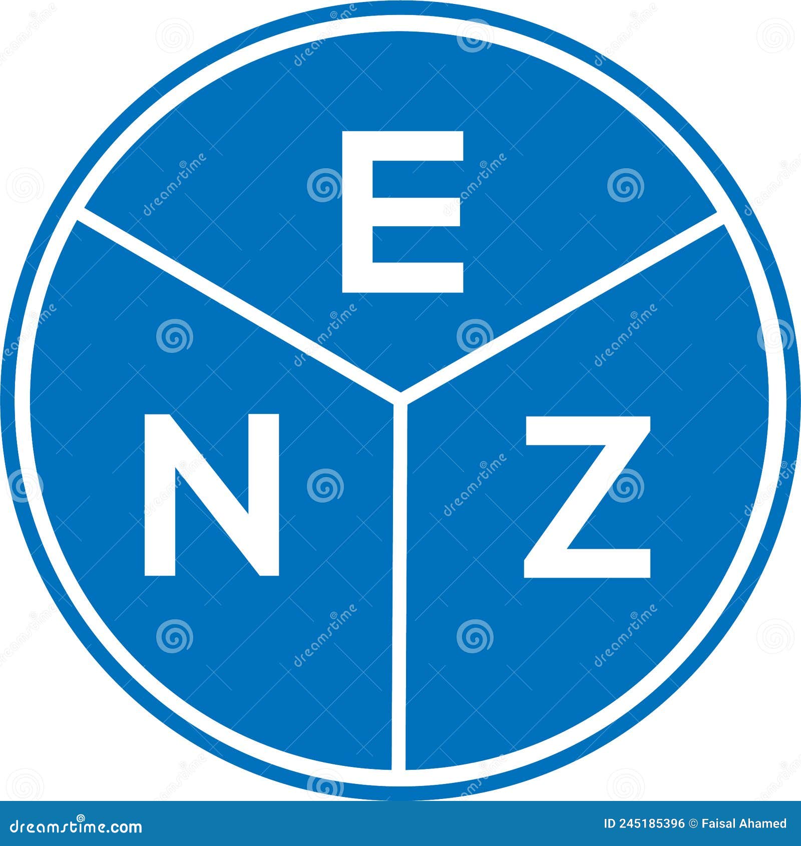 ENZ Letter Logo Design on White Background. ENZ Creative Circle Letter ...