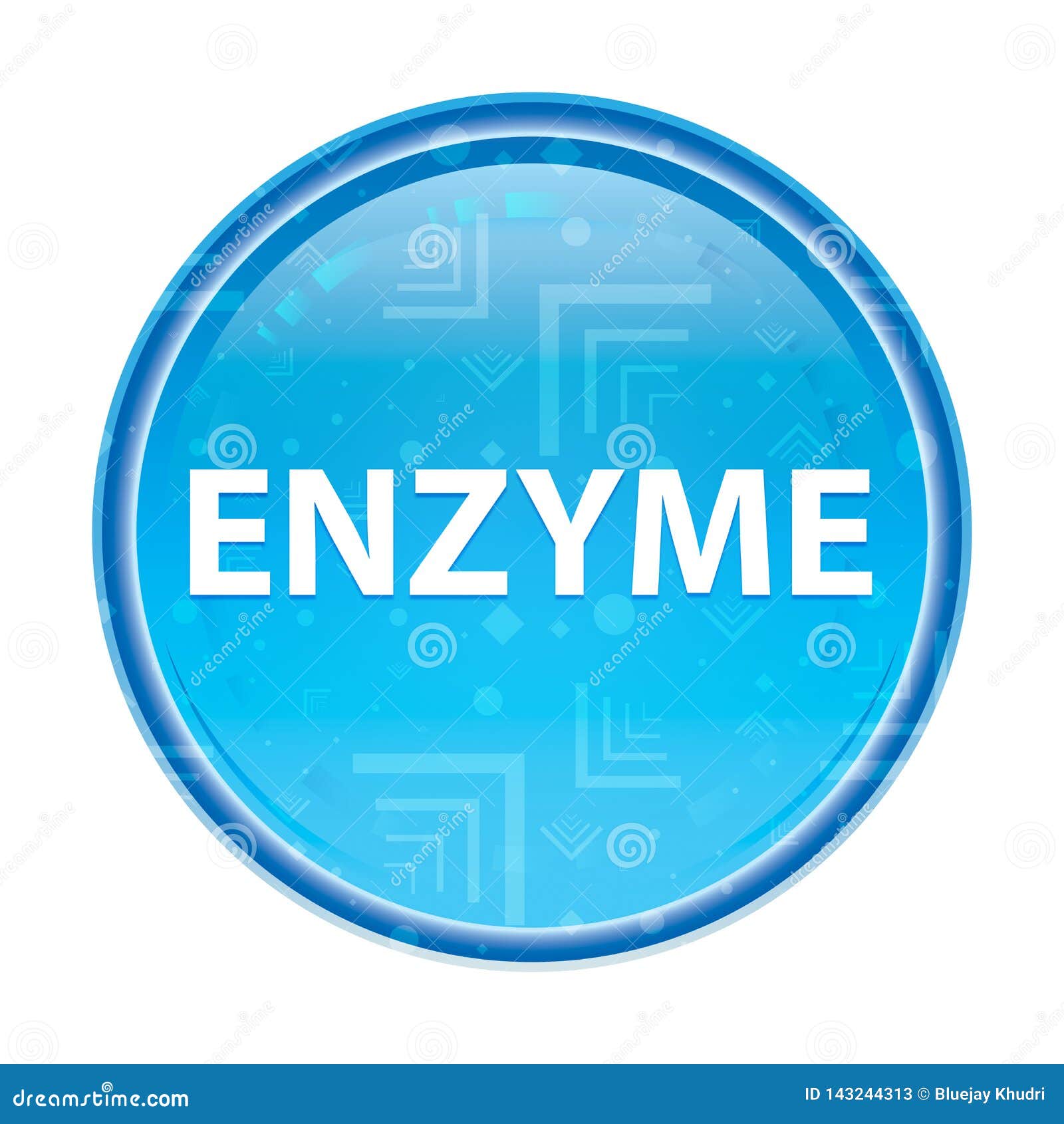 Enzyme Floral Blue Round Button Stock Illustration - Illustration of ...