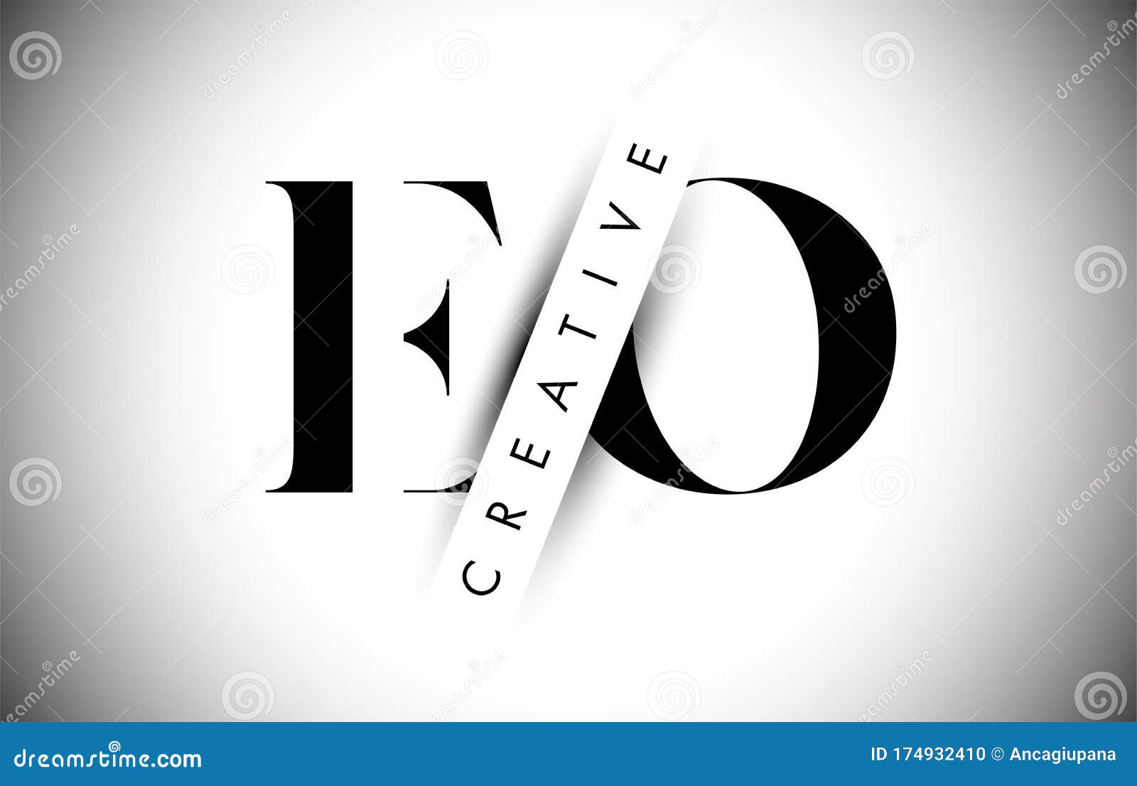 EO E O Letter Logo with Creative Shadow Cut and Over Layered Text ...