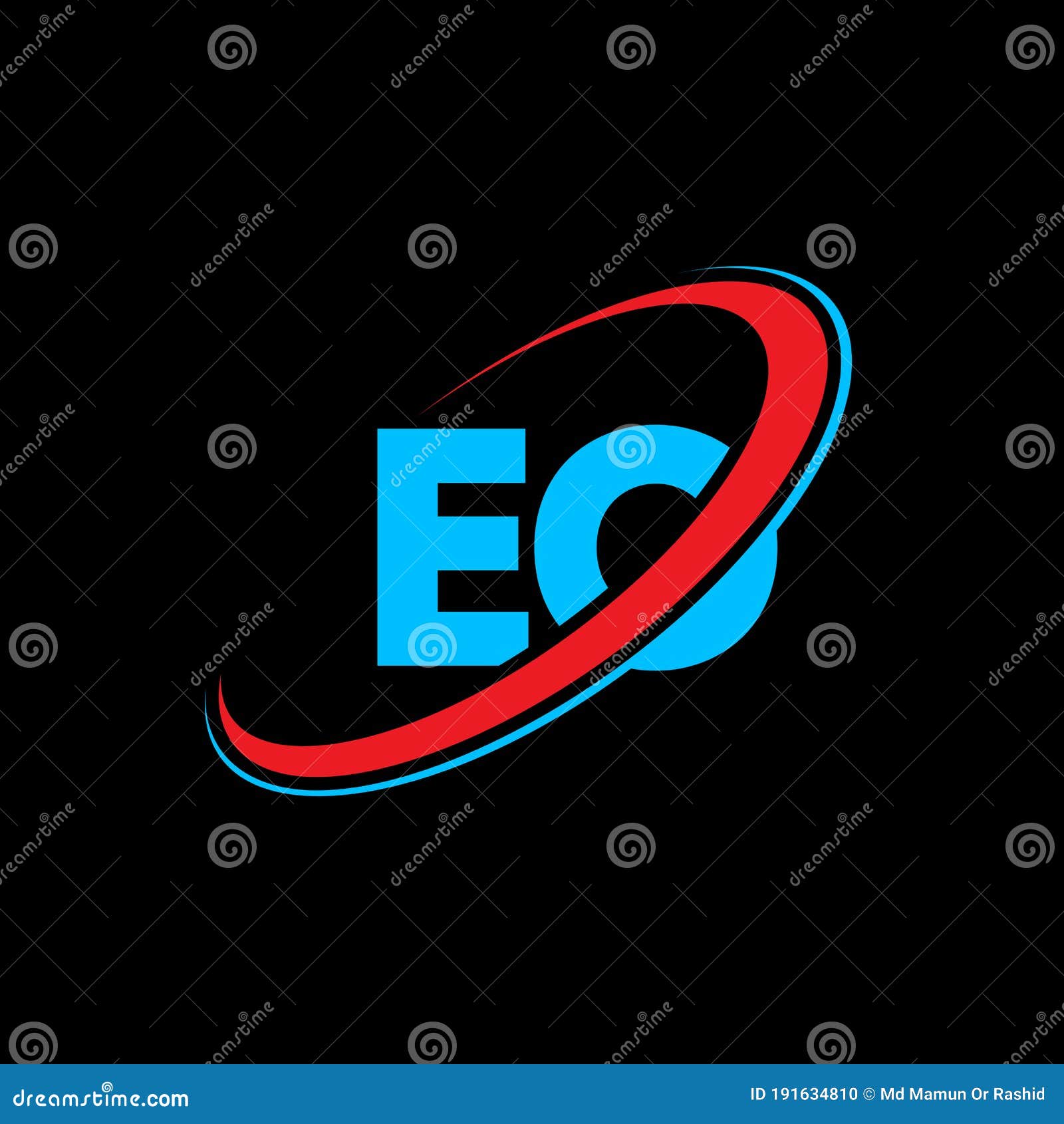 EO E O Letter Logo Design. Initial Letter EO Linked Circle Uppercase ...