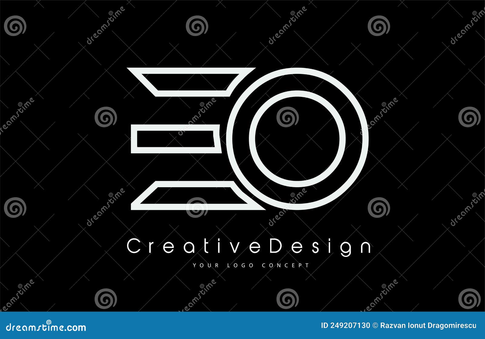 EO E O Letter Logo Design in White Colors Stock Vector - Illustration ...