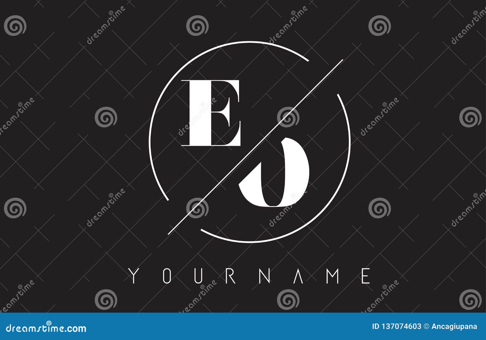 EO Letter Logo with Cutted and Intersected Design Stock Vector ...