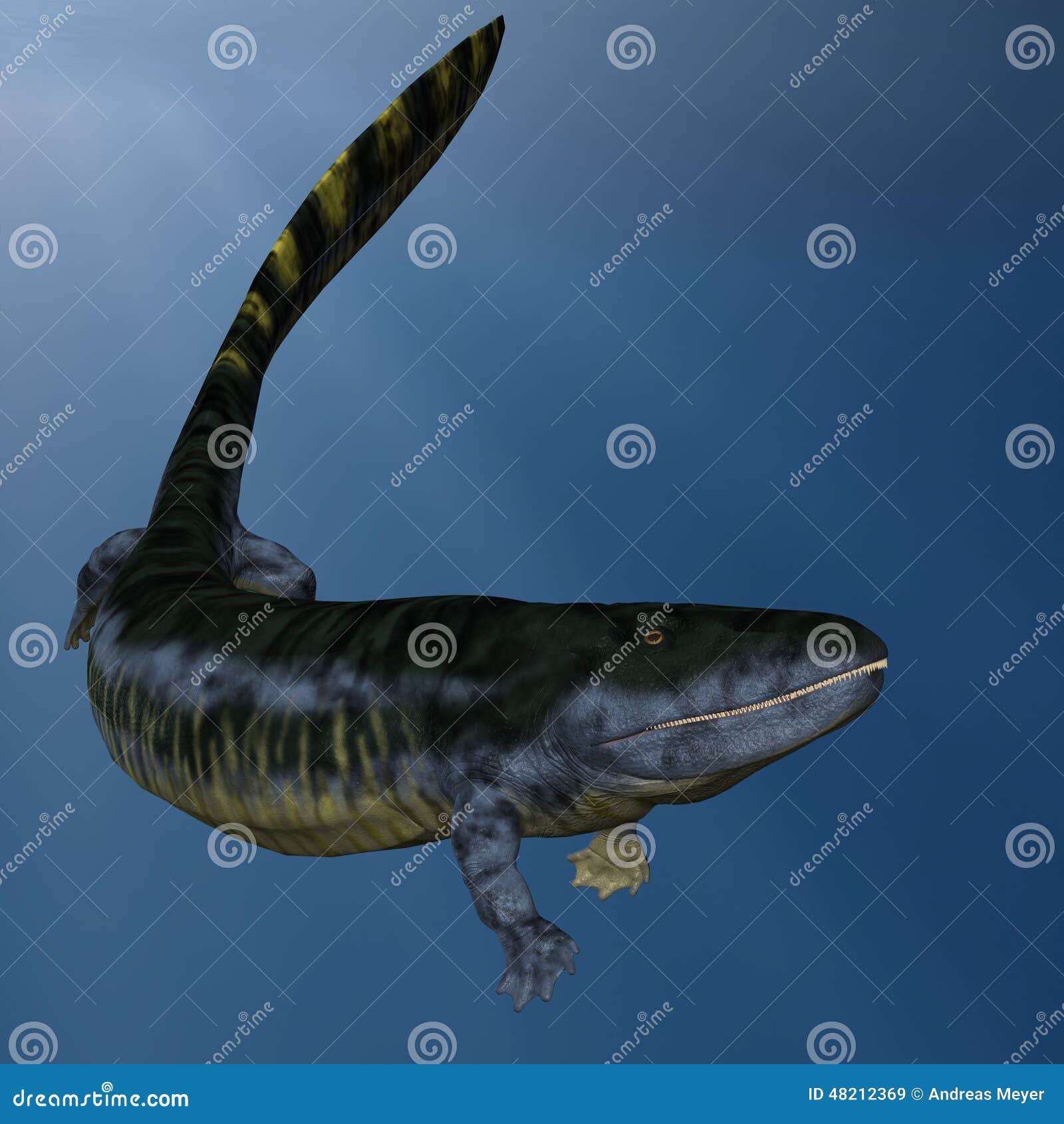 Eogyrinus Attheyi - 3D Dinosaur Stock Illustration - Illustration of ...