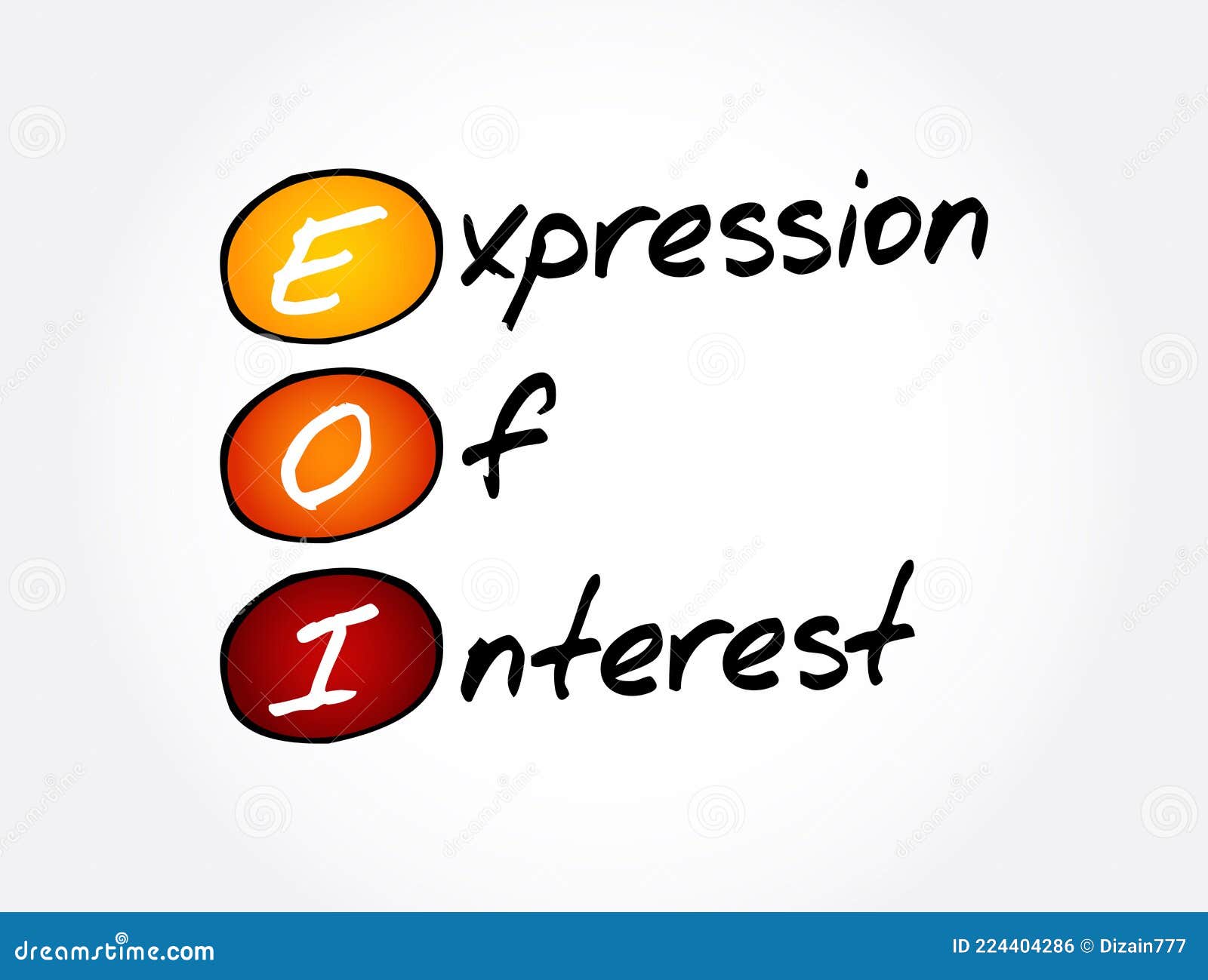 EOI - Expression of Interest Acronym, Business Concept Background Stock ...