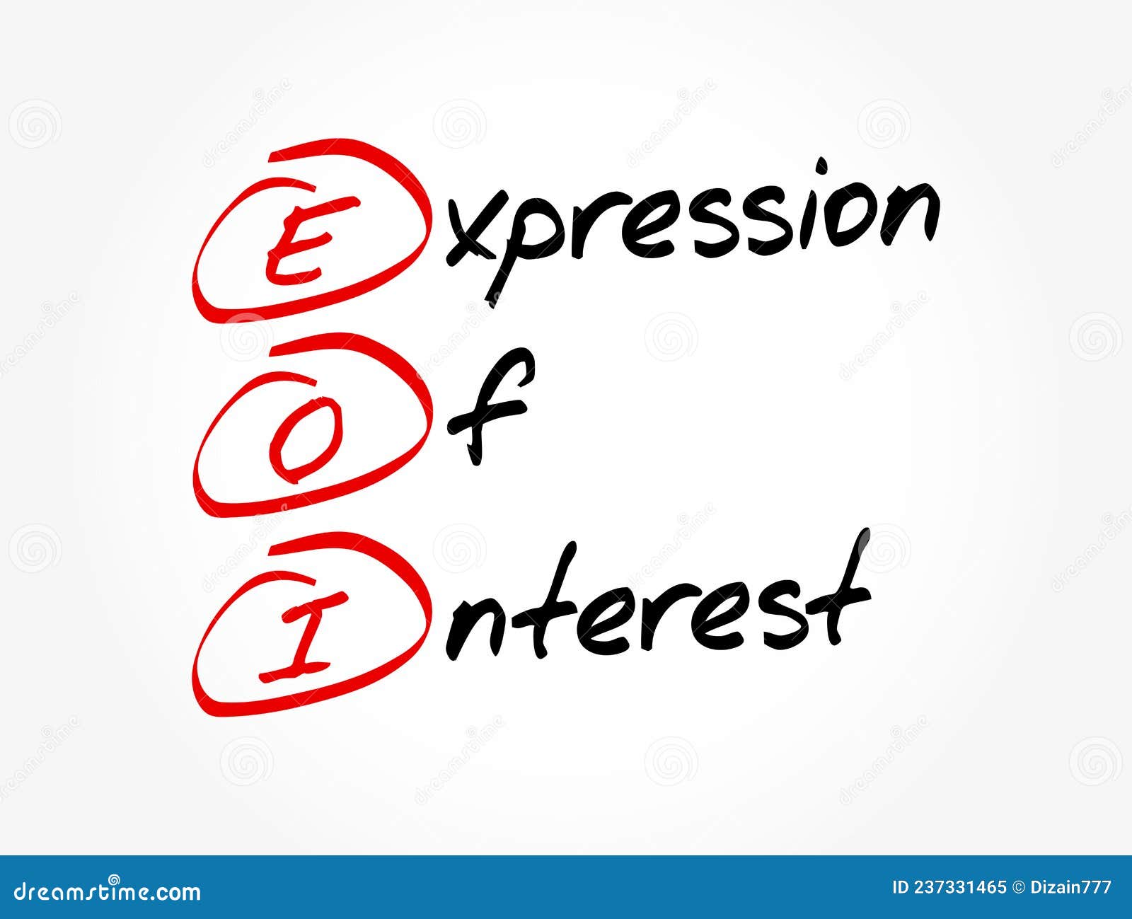 EOI - Expression of Interest Acronym, Business Concept Background Stock ...