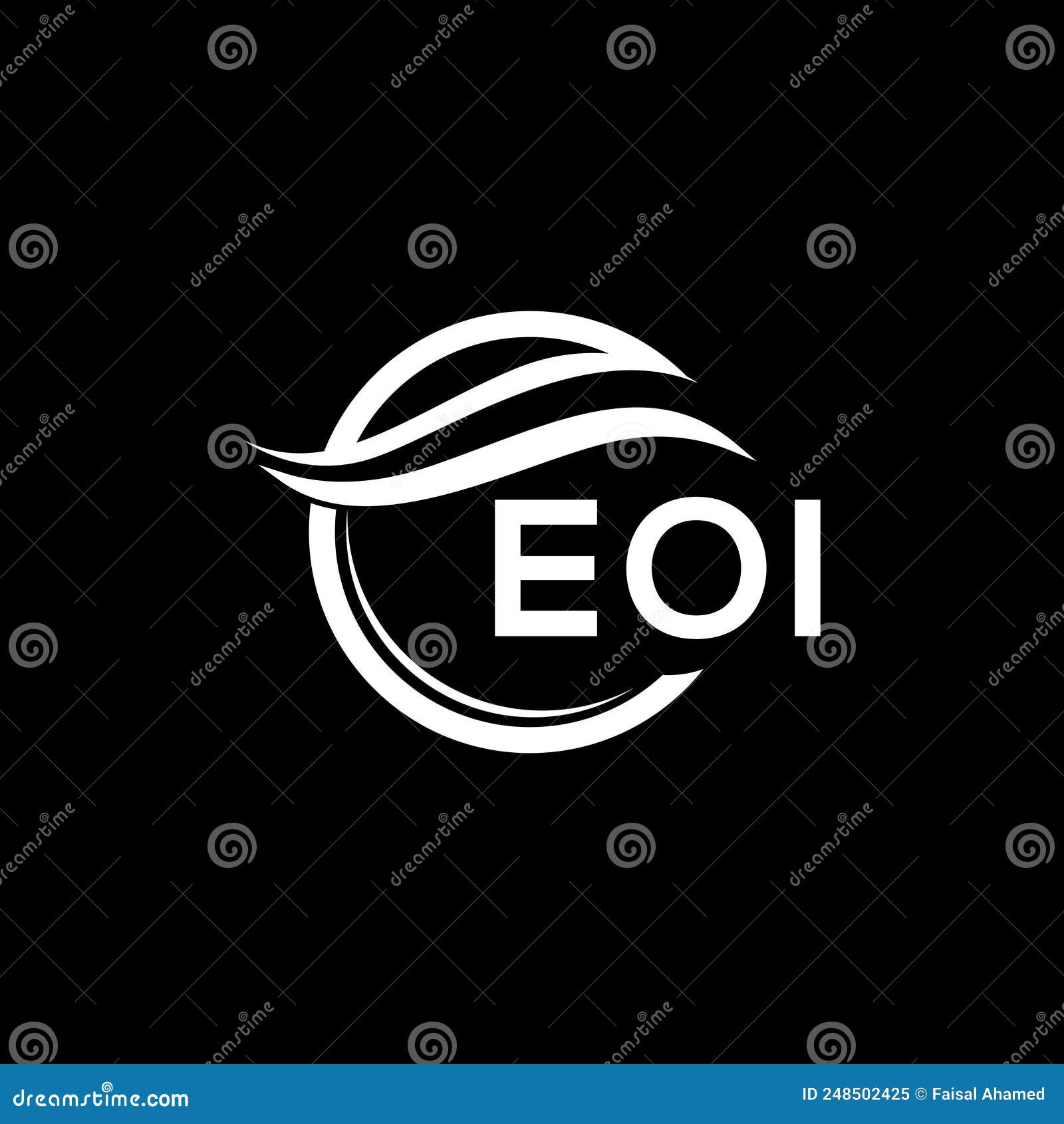 EOI Letter Logo Design on Black Background. EOI Creative Circle Letter ...