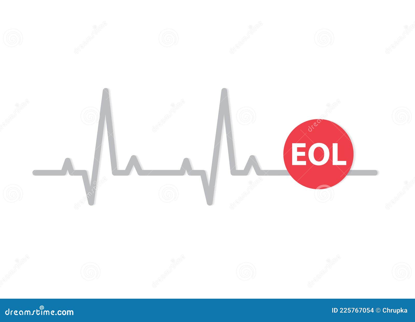 EOL End-of-life Concept Wiith Pulse Trace Line Stock Vector ...