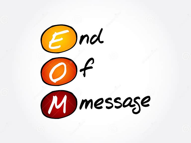 EOM - End of Message Acronym Stock Illustration - Illustration of blog ...
