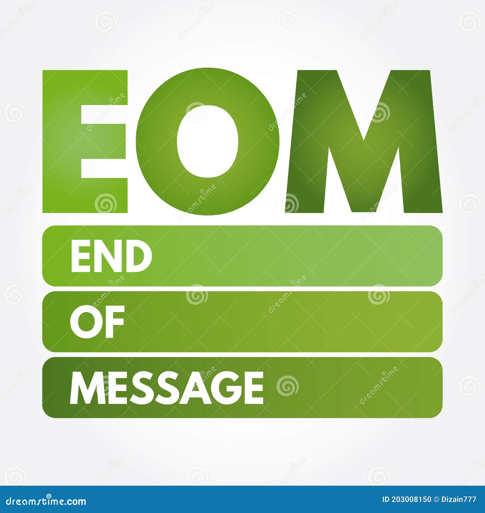 EOM - End of Message Acronym Stock Illustration - Illustration of back ...