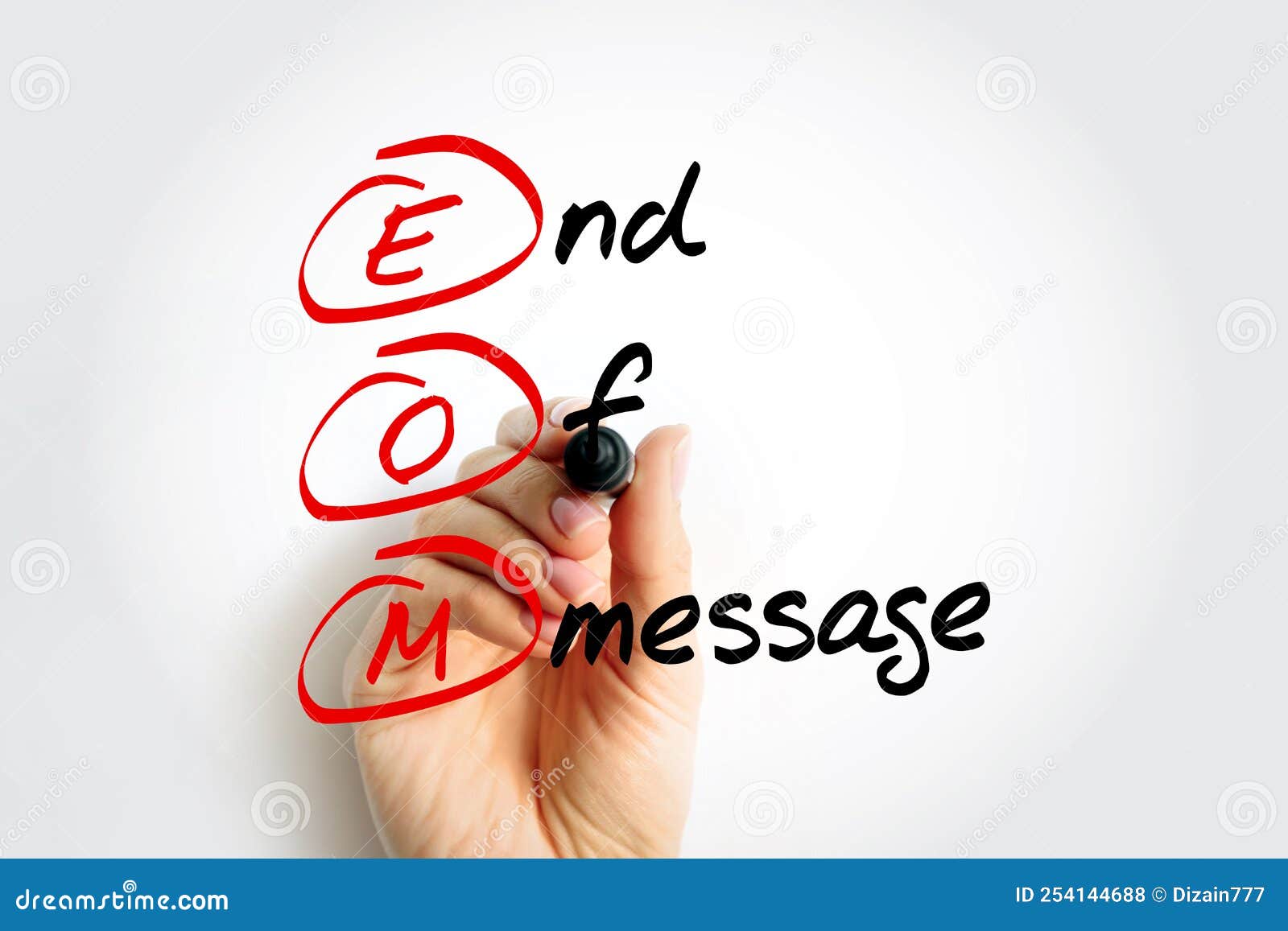 EOM - End of Message Acronym, Business Concept Background Stock Photo ...