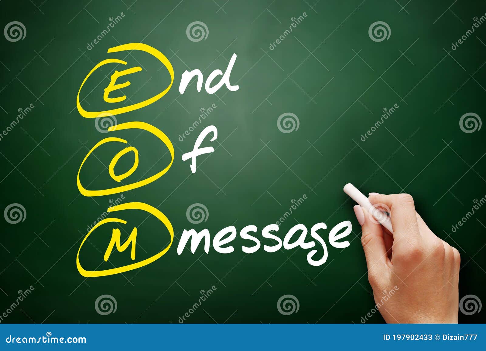 EOM - End of Message Acronym, Business Concept on Blackboard Stock ...