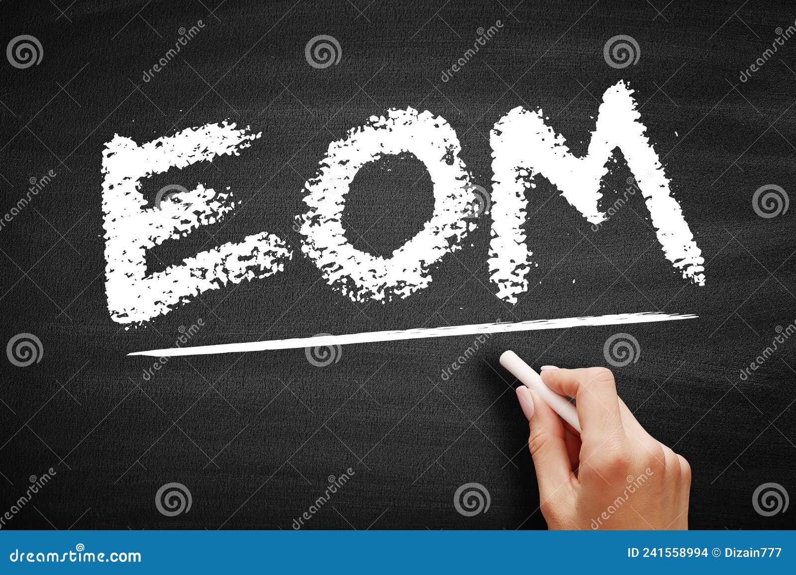 EOM - End of Message Acronym, Business Concept on Blackboard Stock ...