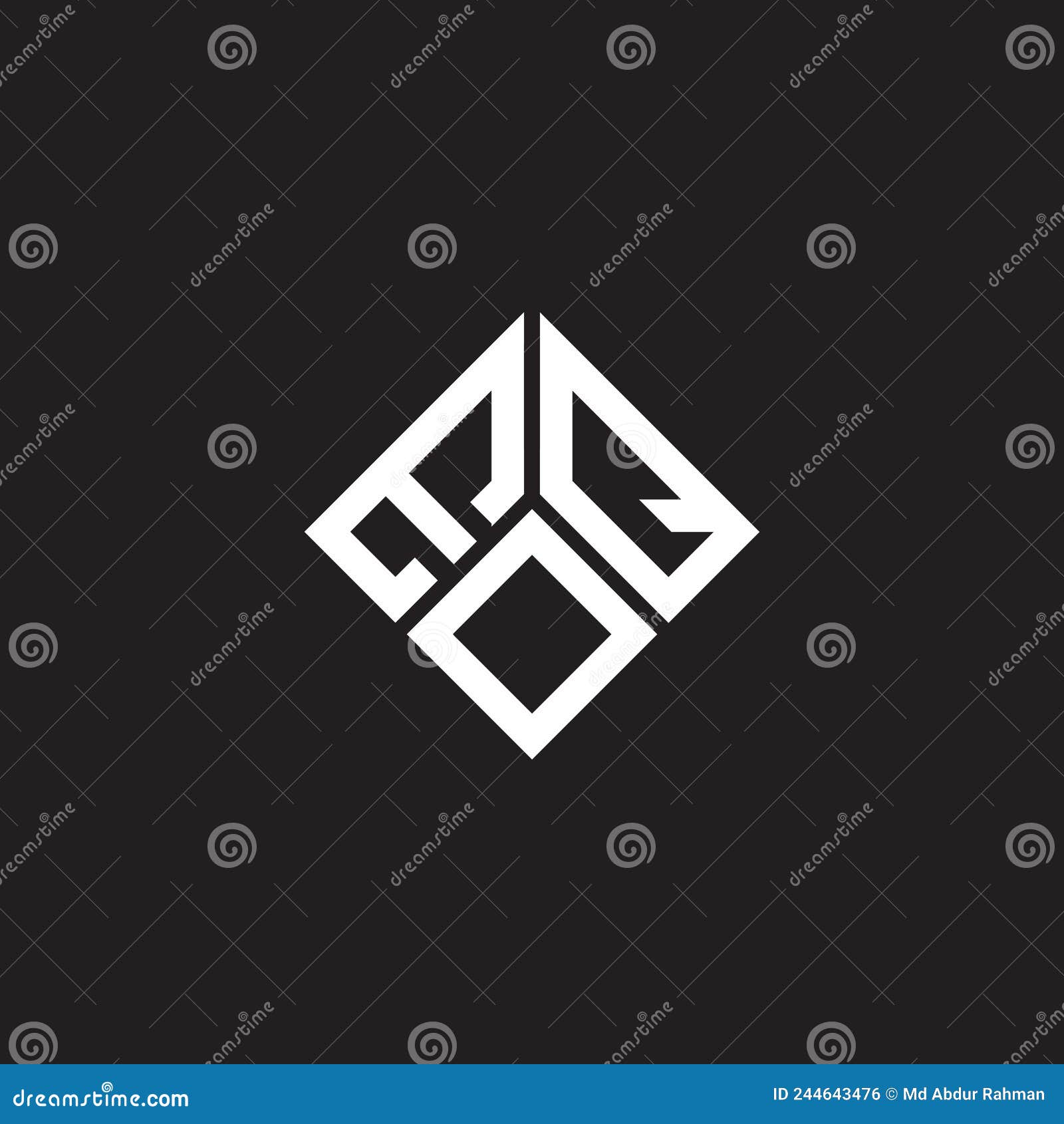 EOQ Letter Logo Design On Black Background. EOQ Creative Initials ...