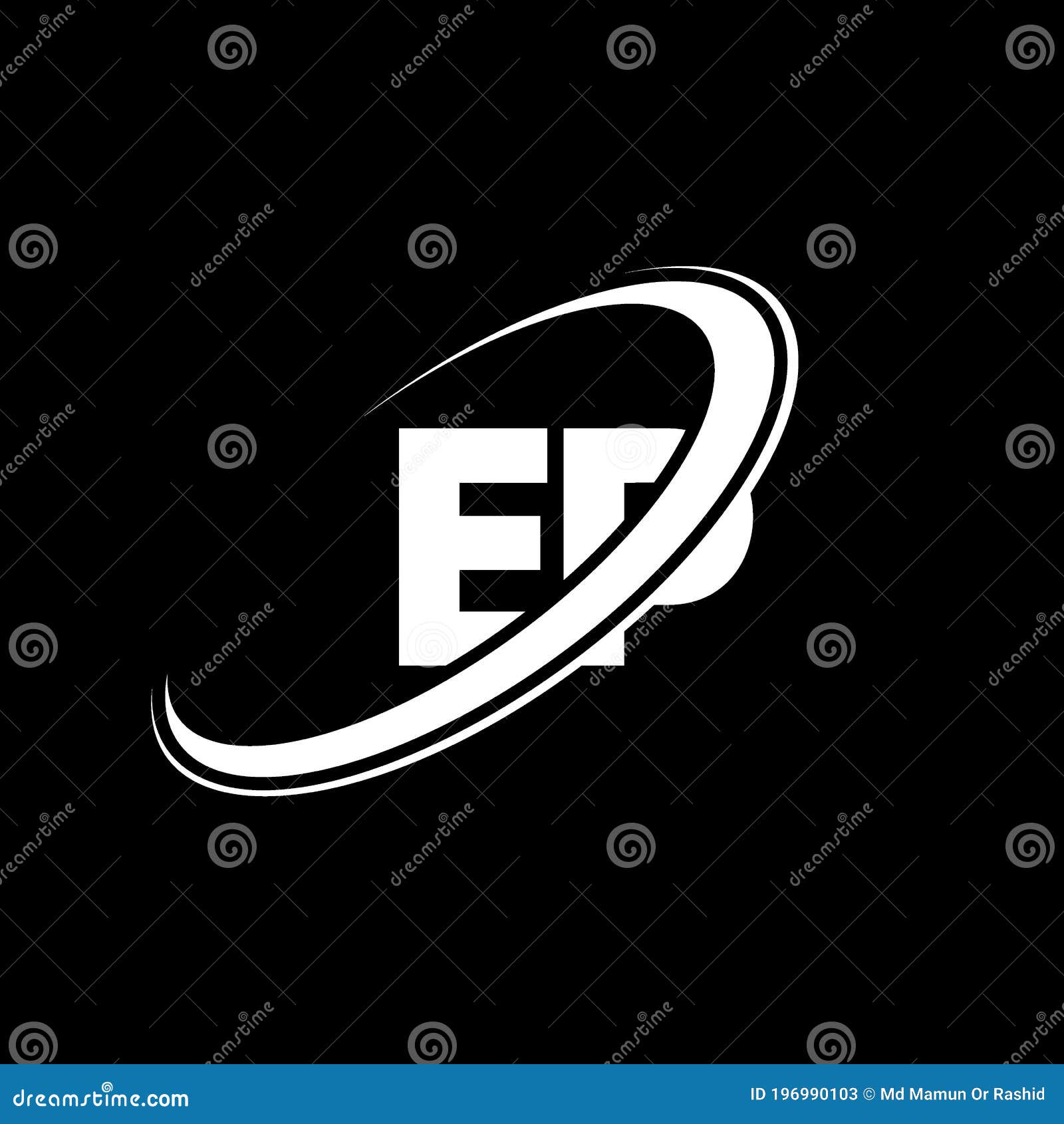 EP E P Letter Logo Design. Initial Letter EP Linked Circle Uppercase ...