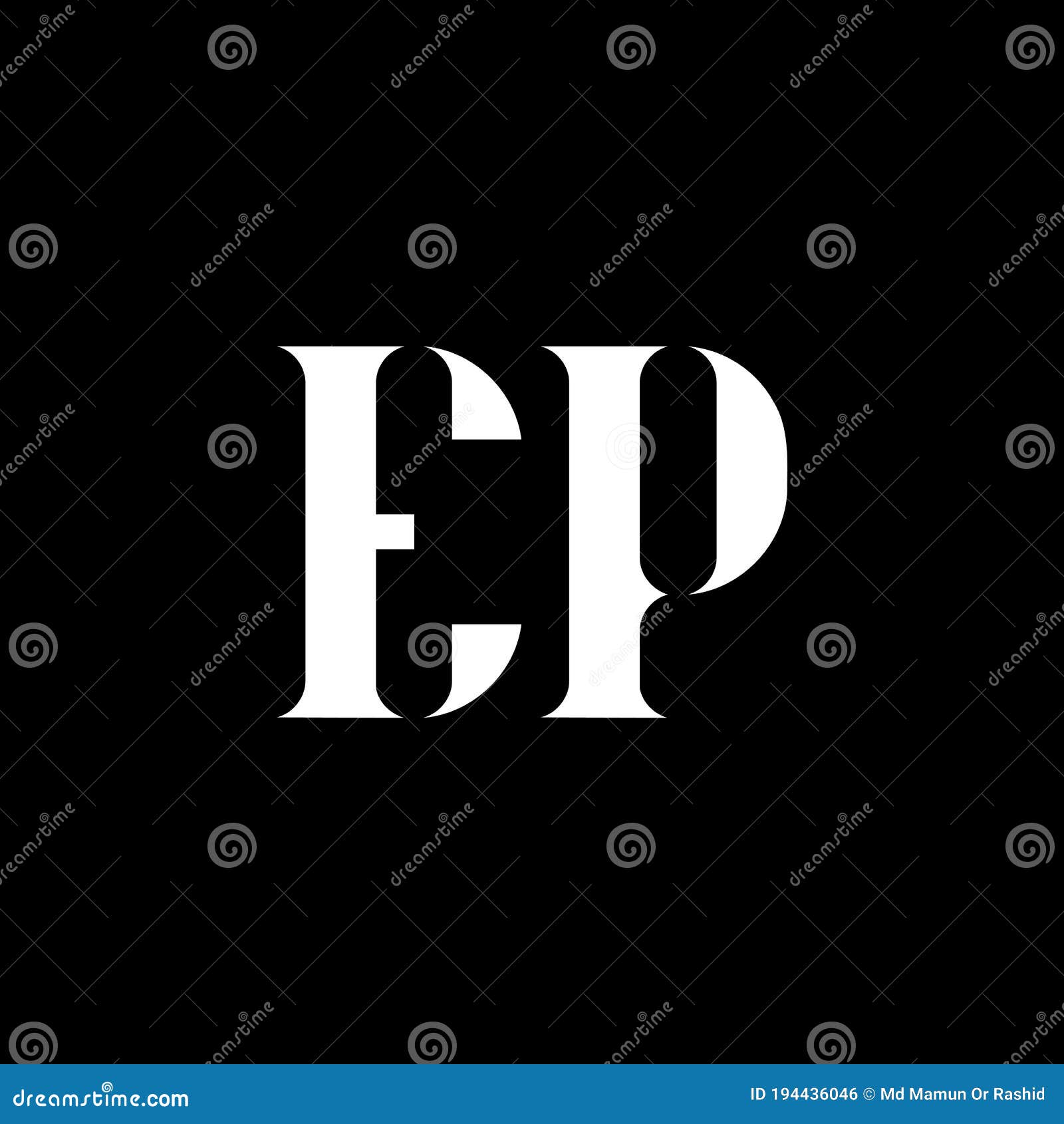 EP E P Letter Logo Design. Initial Letter EP Uppercase Monogram Logo ...