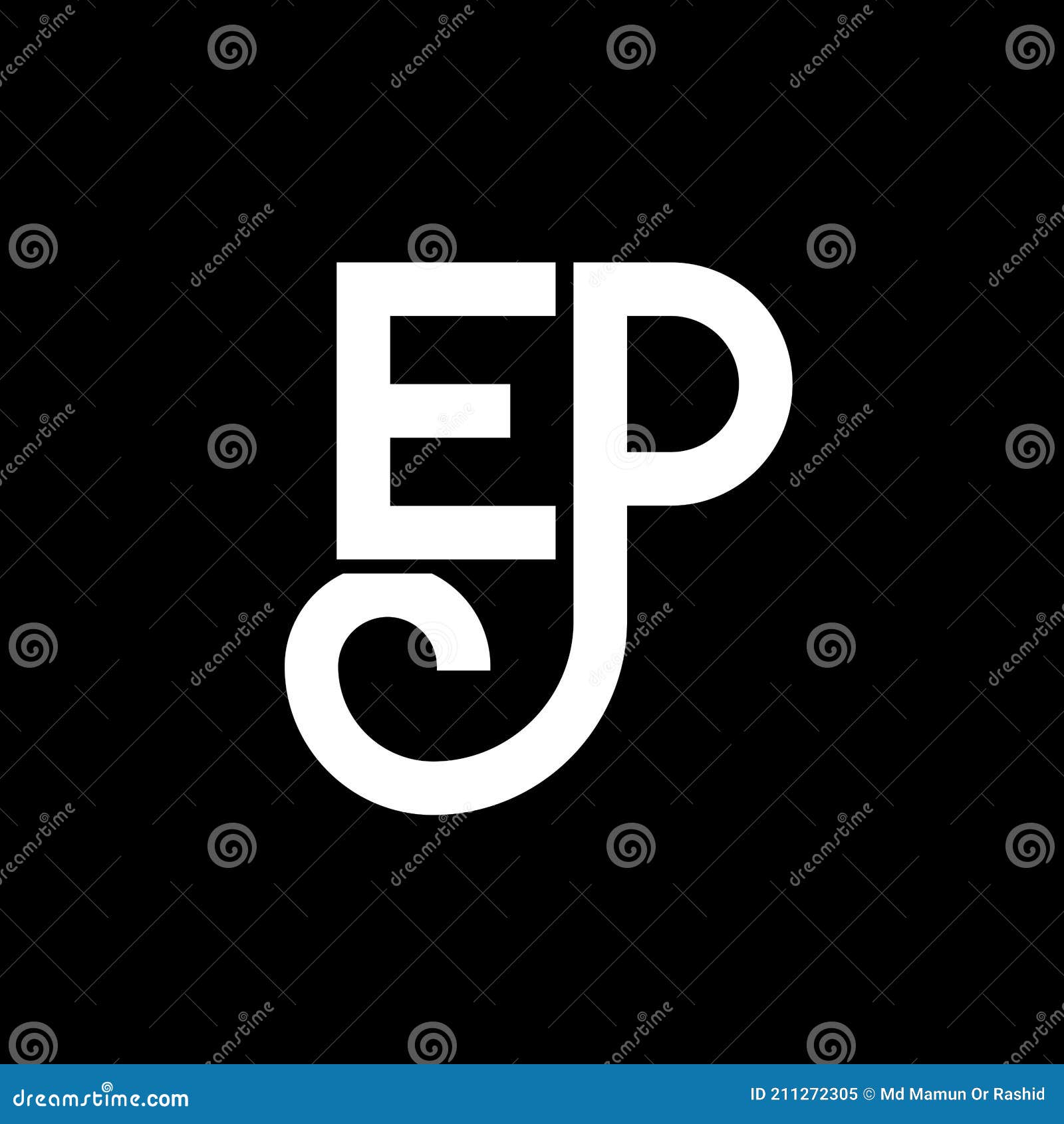 EP Letter Logo Design on Black Background. EP Creative Initials Letter ...