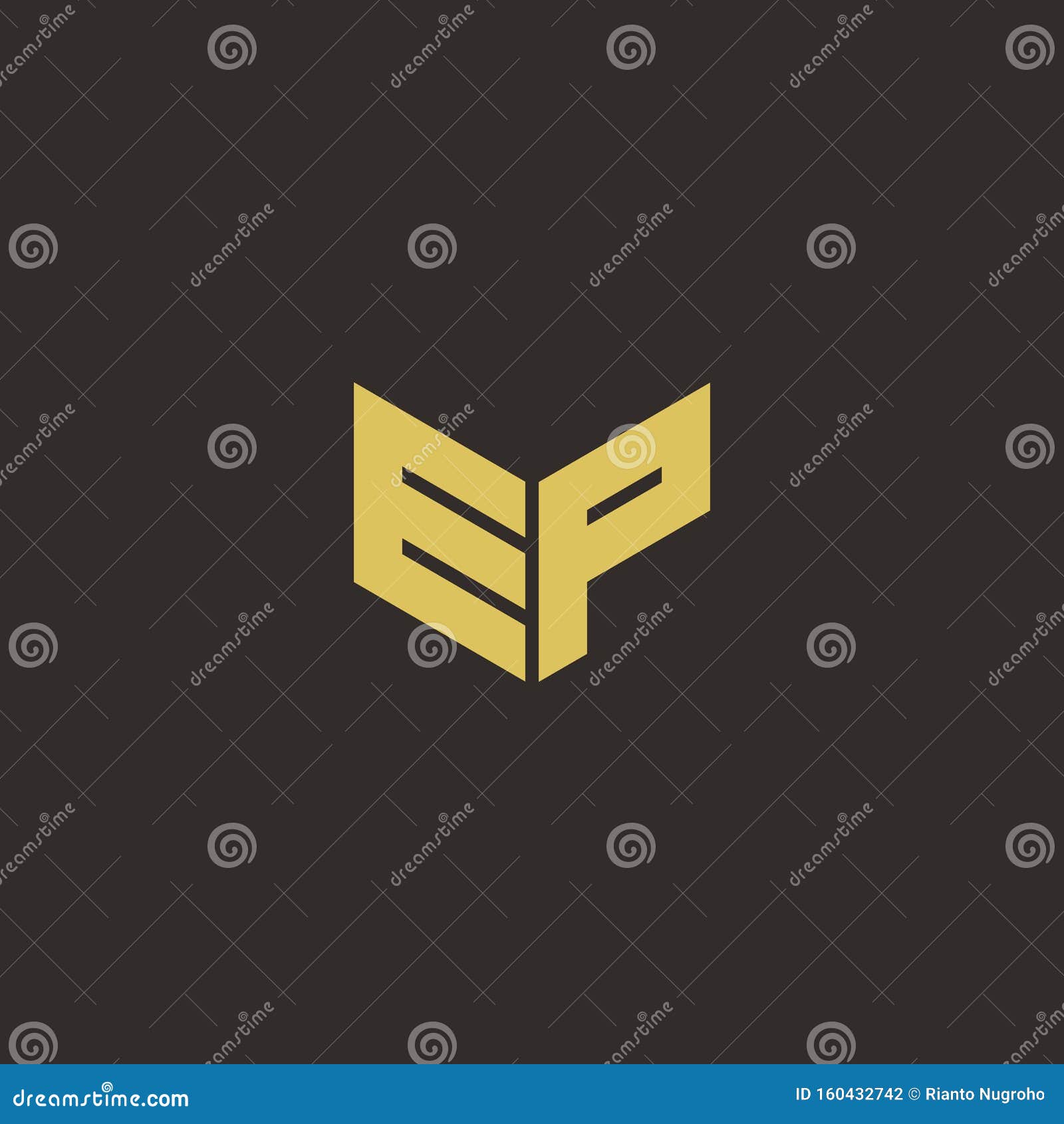 EP Logo Letter Initial Logo Designs Template with Gold and Black ...