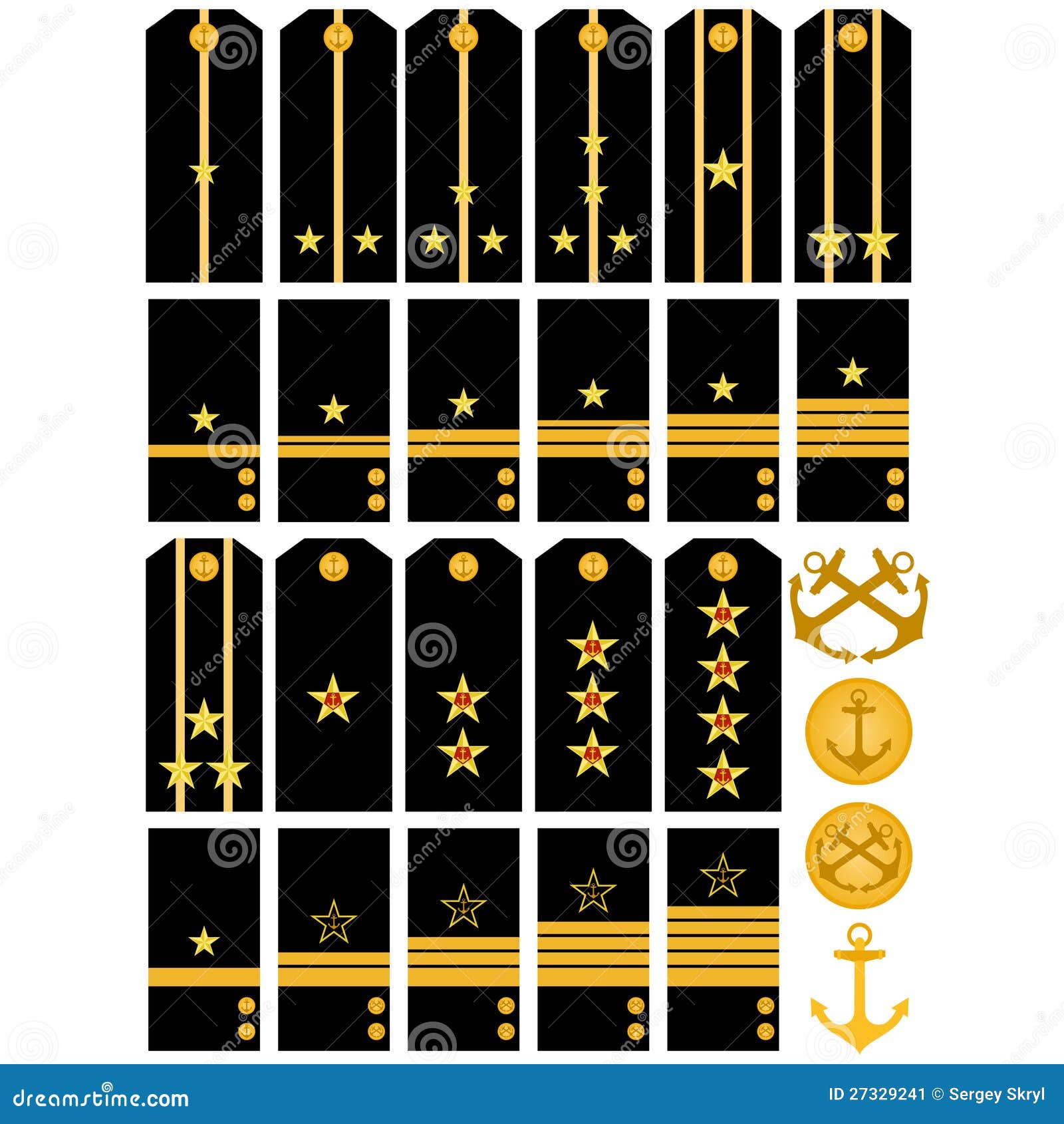 Epaulets and Stripes Navy Russian Army Stock Vector - Illustration of ...