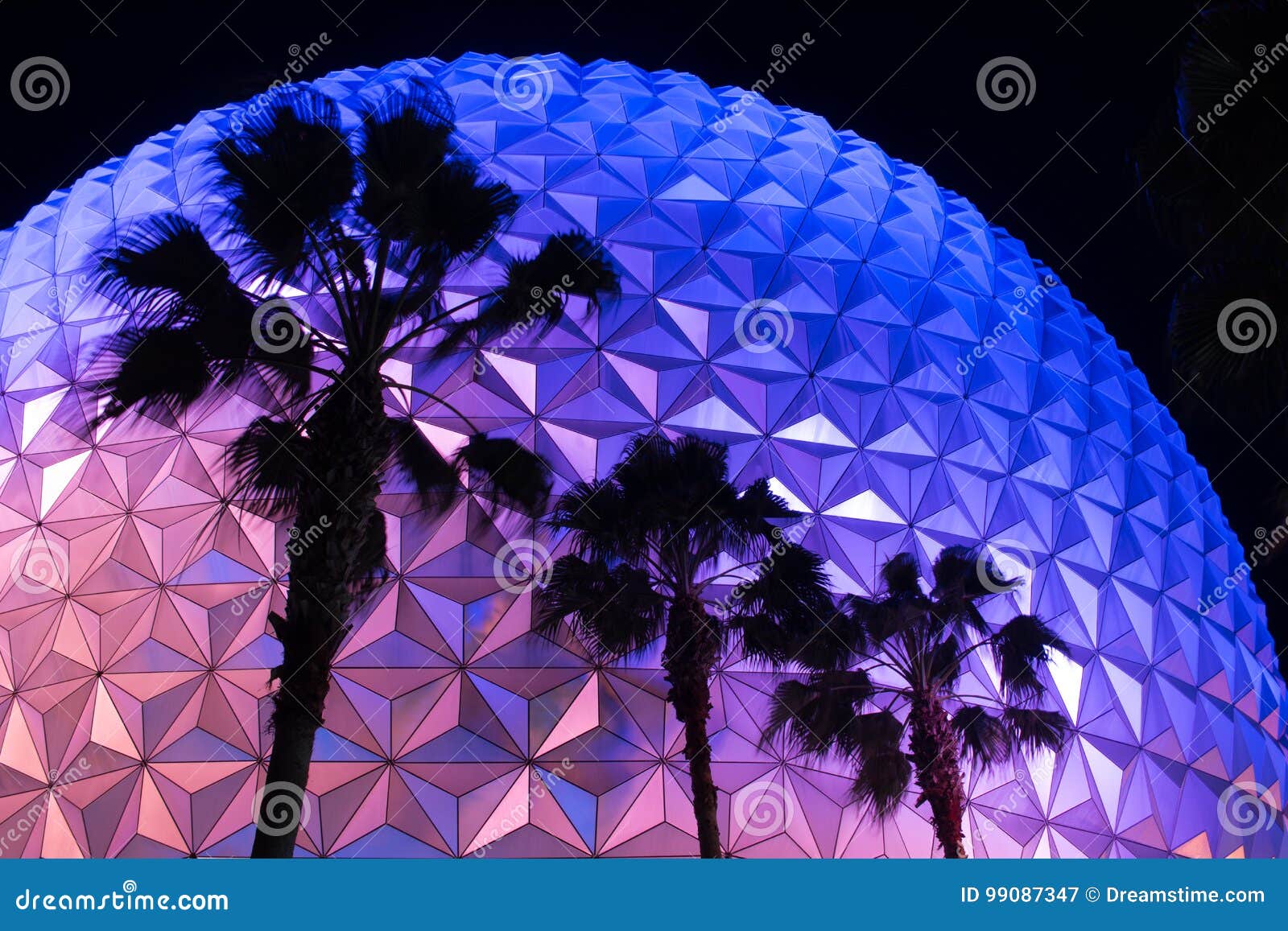 Epcot at night editorial photography. Image of disneyland - 99087347