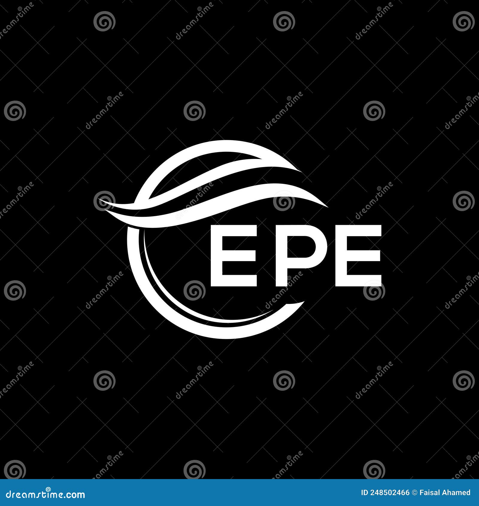 EPE Letter Logo Design on Black Background. EPE Creative Circle Letter ...