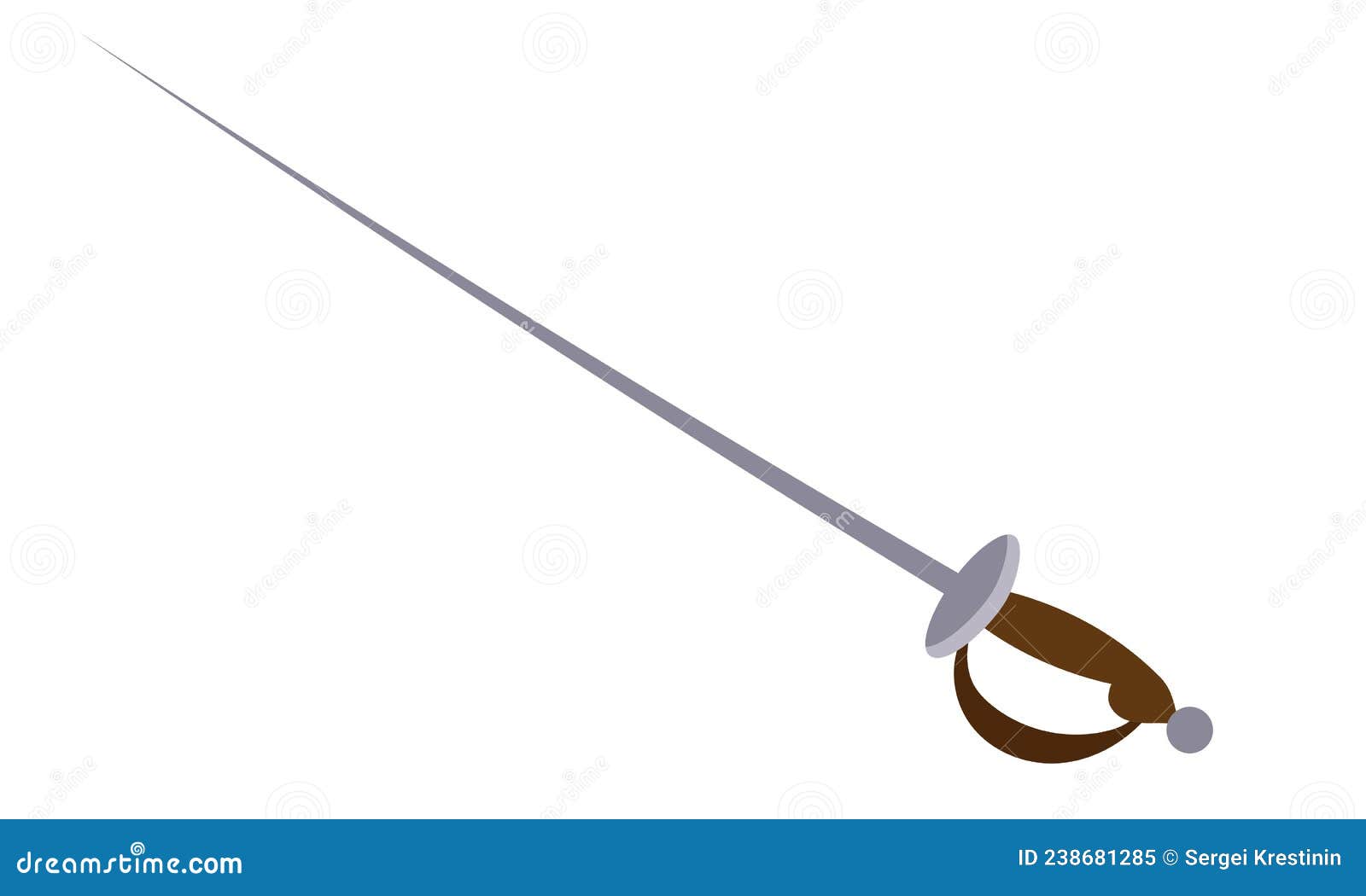 Epee in cartoon style. stock vector. Illustration of sign - 238681285
