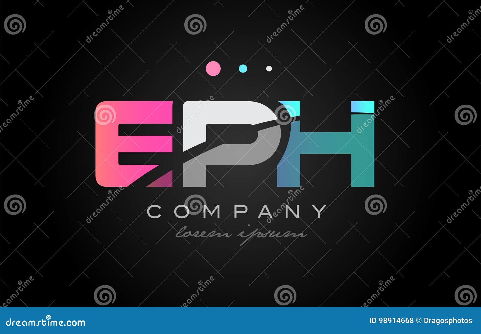 EPH E P H Three Letter Logo Icon Design Stock Vector - Illustration of ...